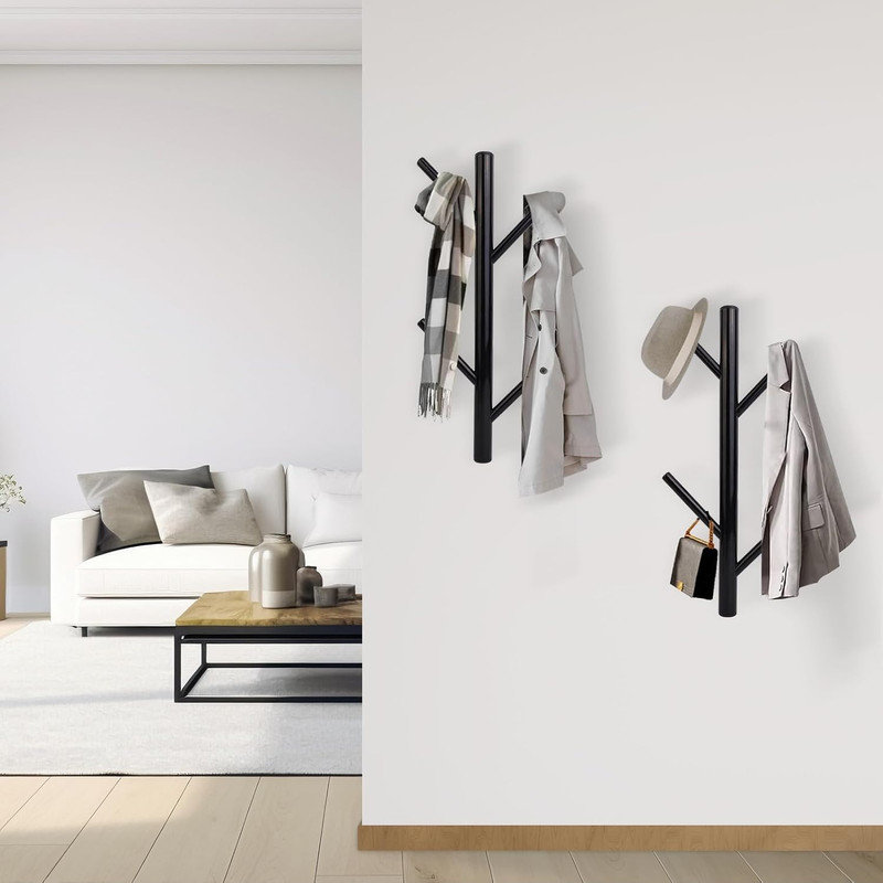 Ebern Designs 2-Pack Coat Rack Wall Mount,Vertical Coats Rack Holder ...