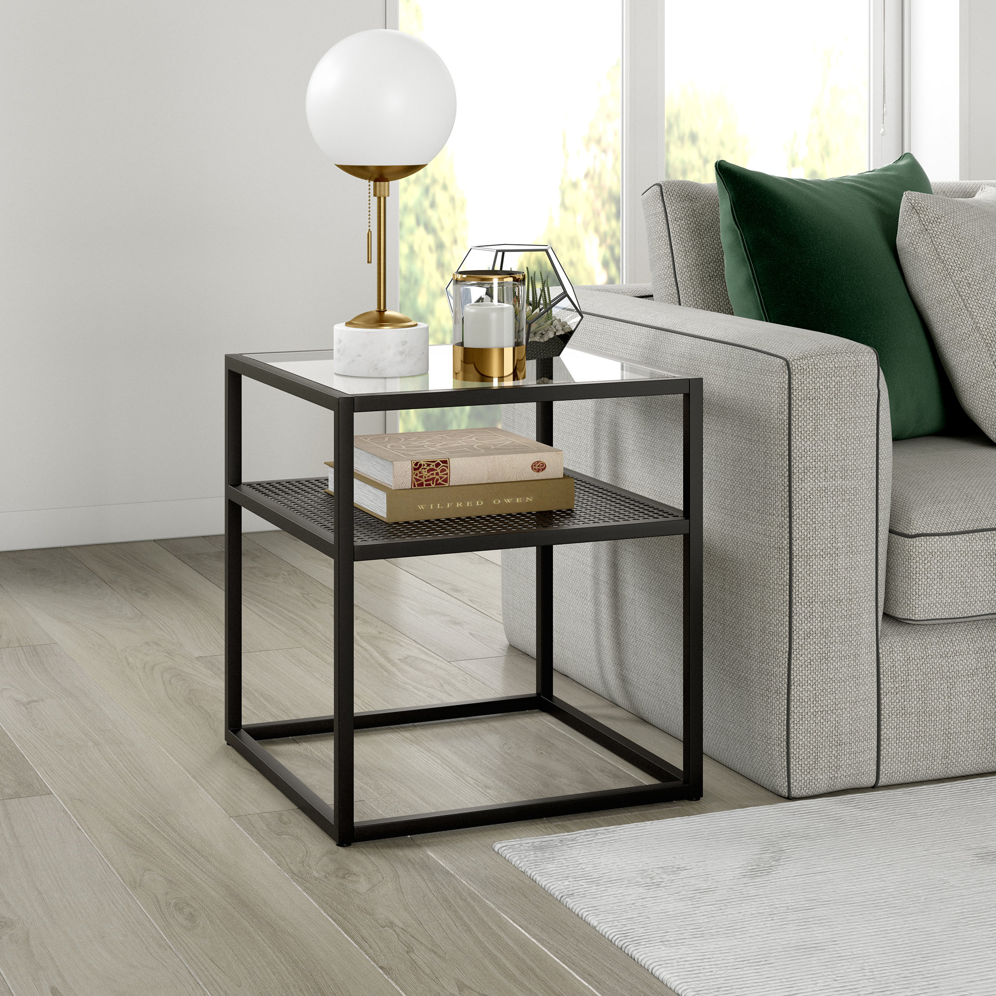 17 Stories Glass Top End Table | Wayfair