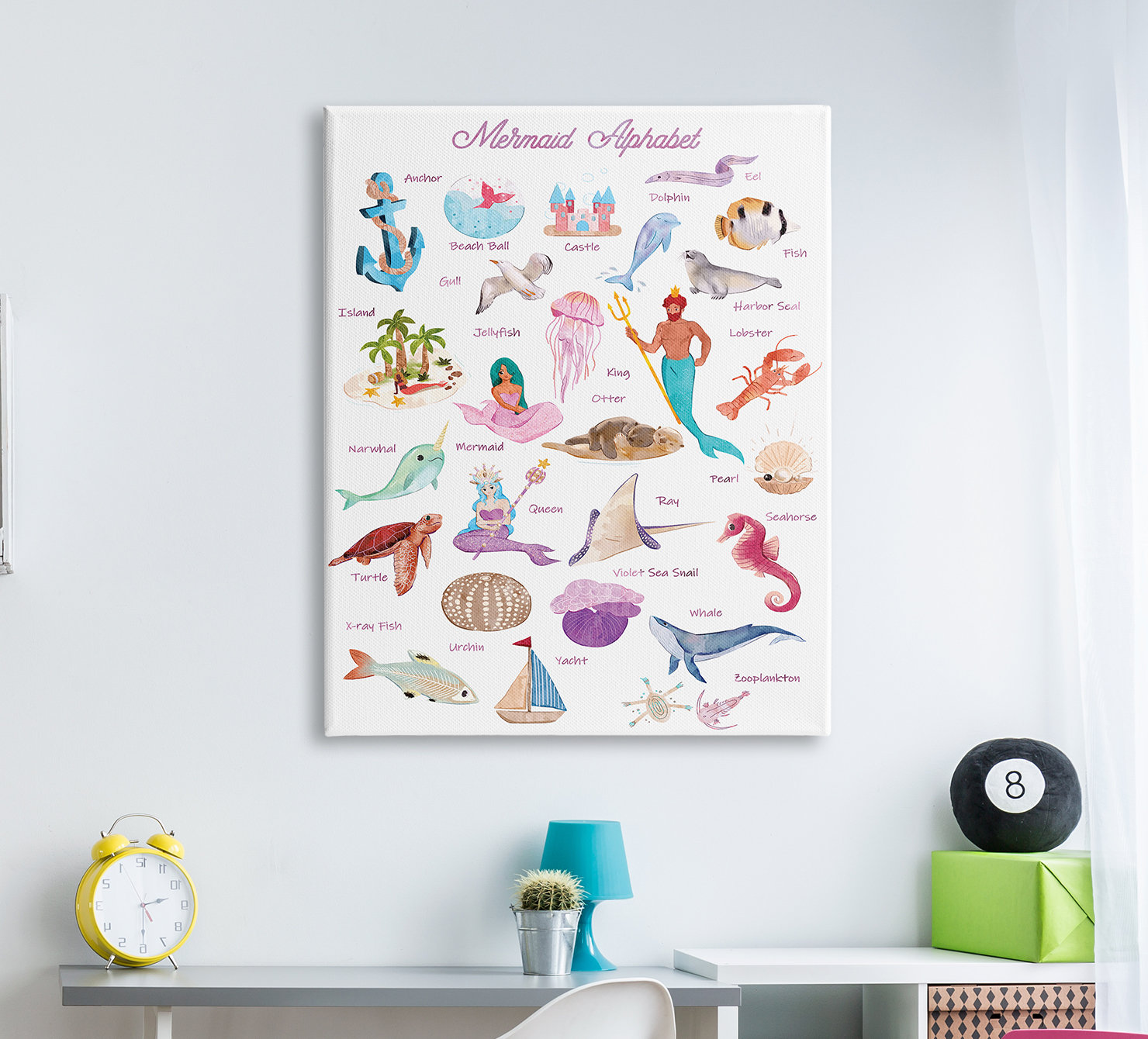 Stupell Industries Alphabet of Mermaids ABC - Graphic Art | Wayfair