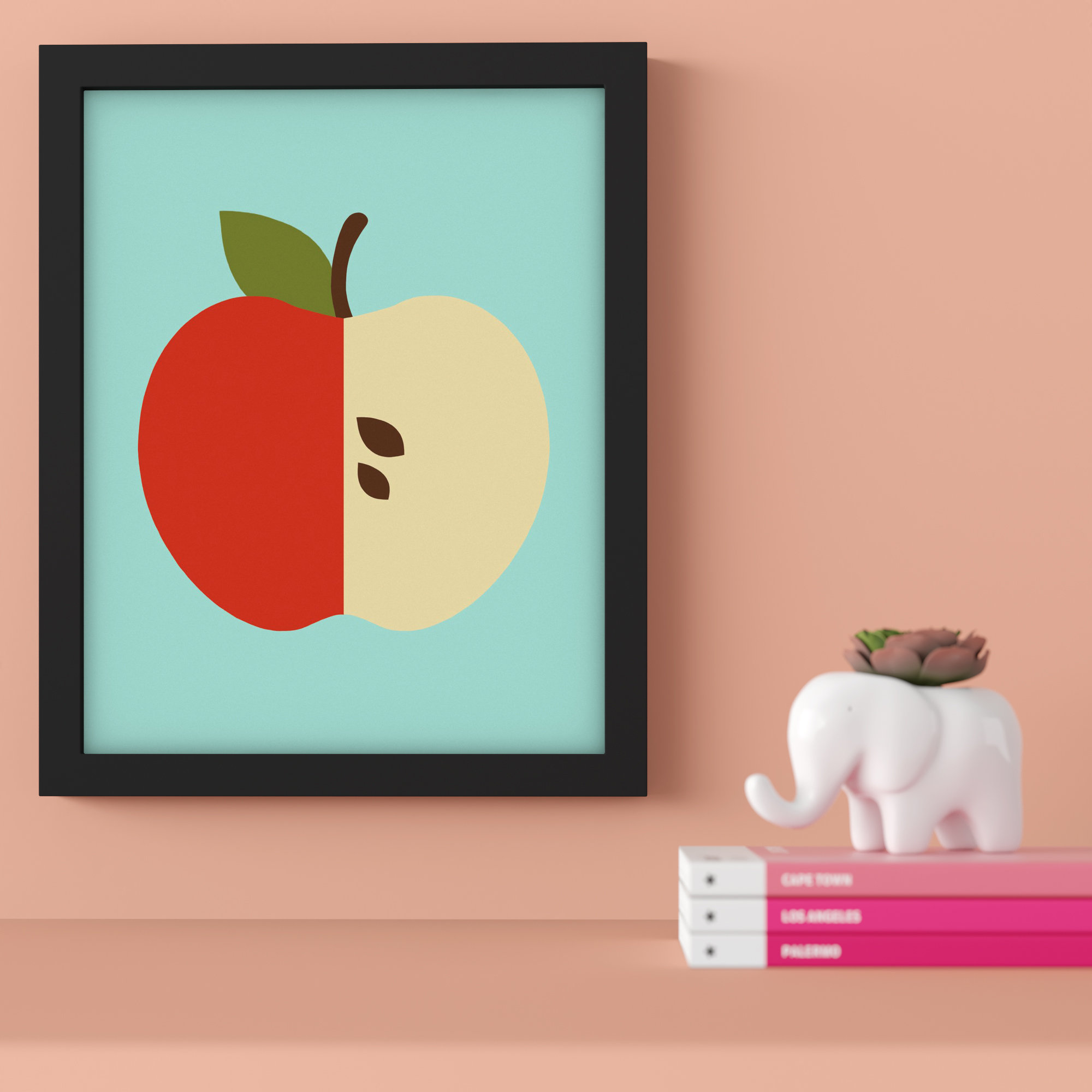 Ebern Designs 'Mod Apple' - Picture Frame Graphic Art Print on Canvas ...