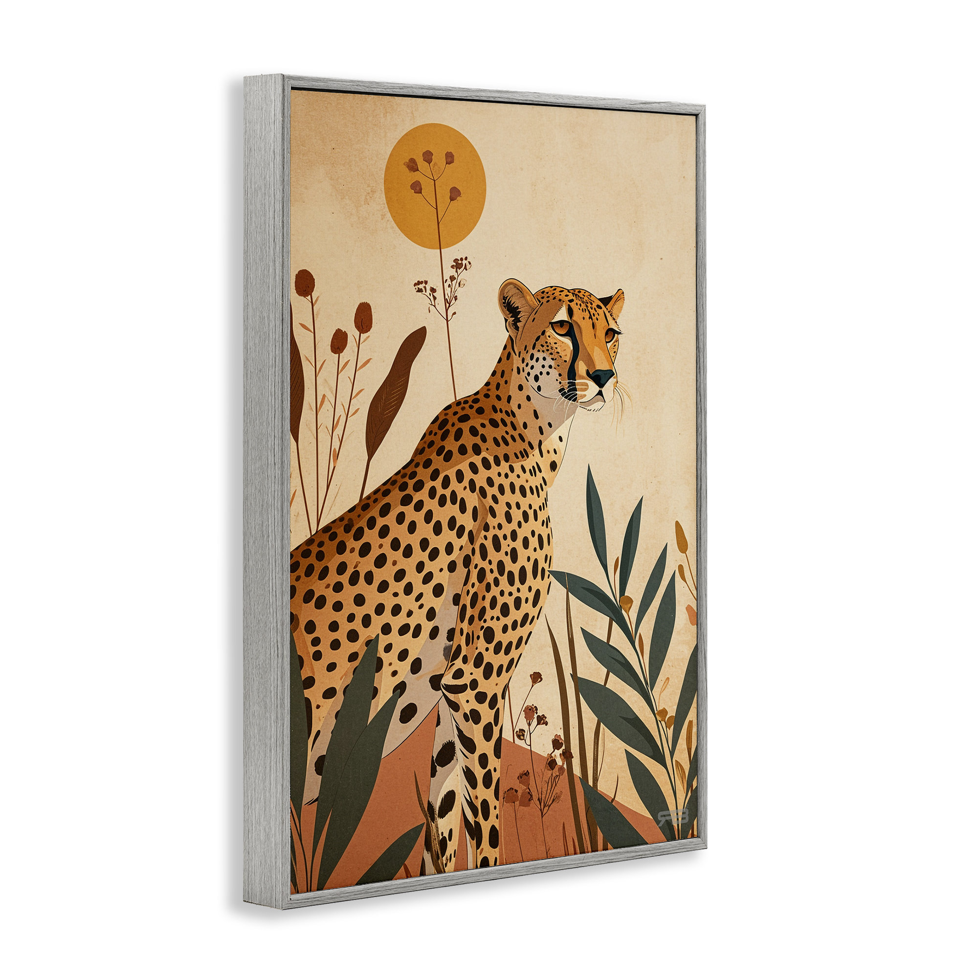 Stupell Industries Cheetah & Boho Plants Giclee Art by Roozbeh ...