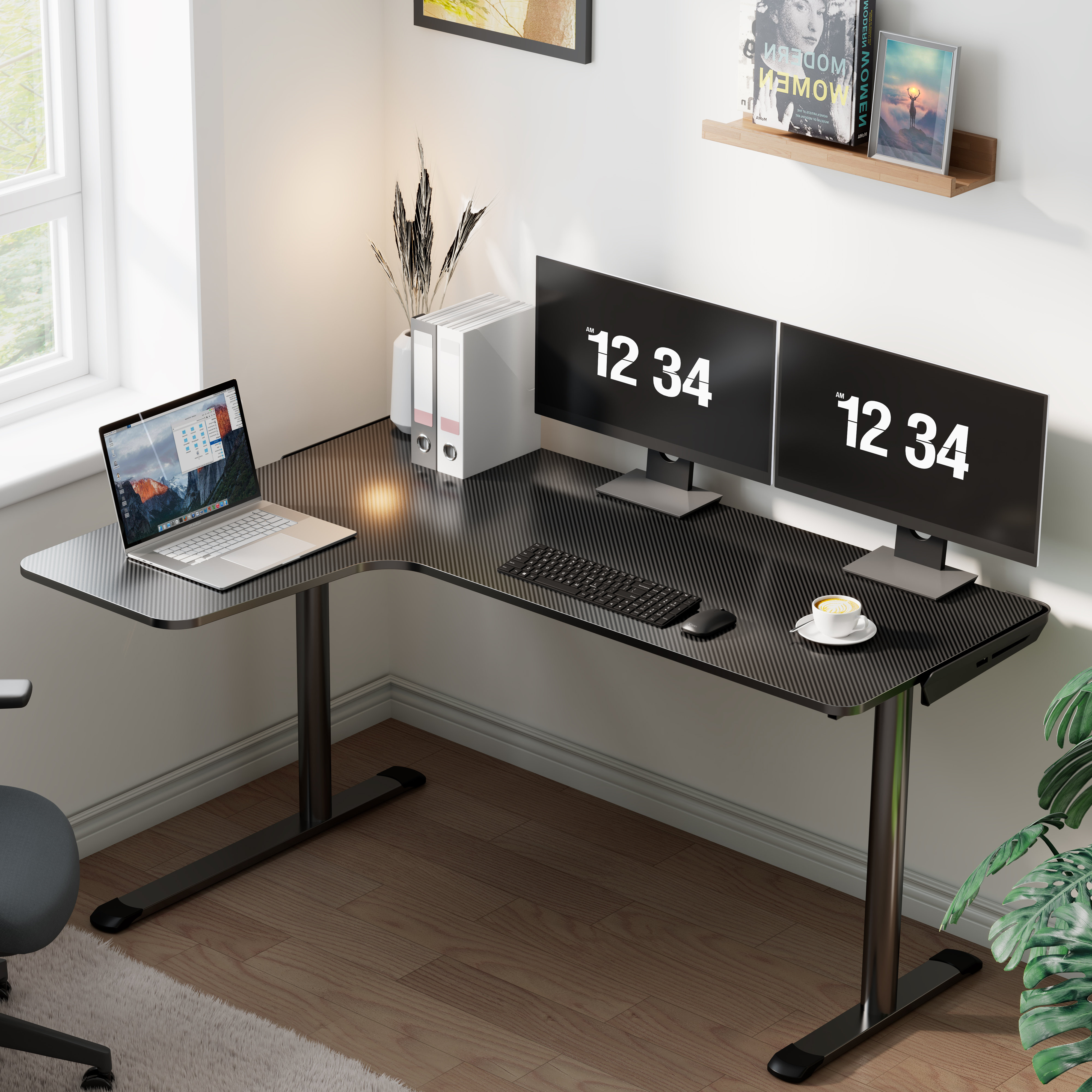 Eureka Ergonomic® L60 Gaming Desk - L Shaped Black Gaming Computer ...