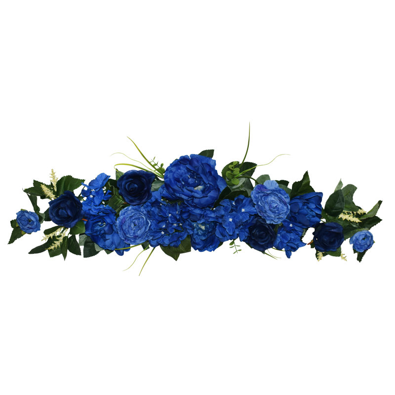 Charlton Home® 32" Royal Blue Peony Rose Hydrangea Swag | Wayfair