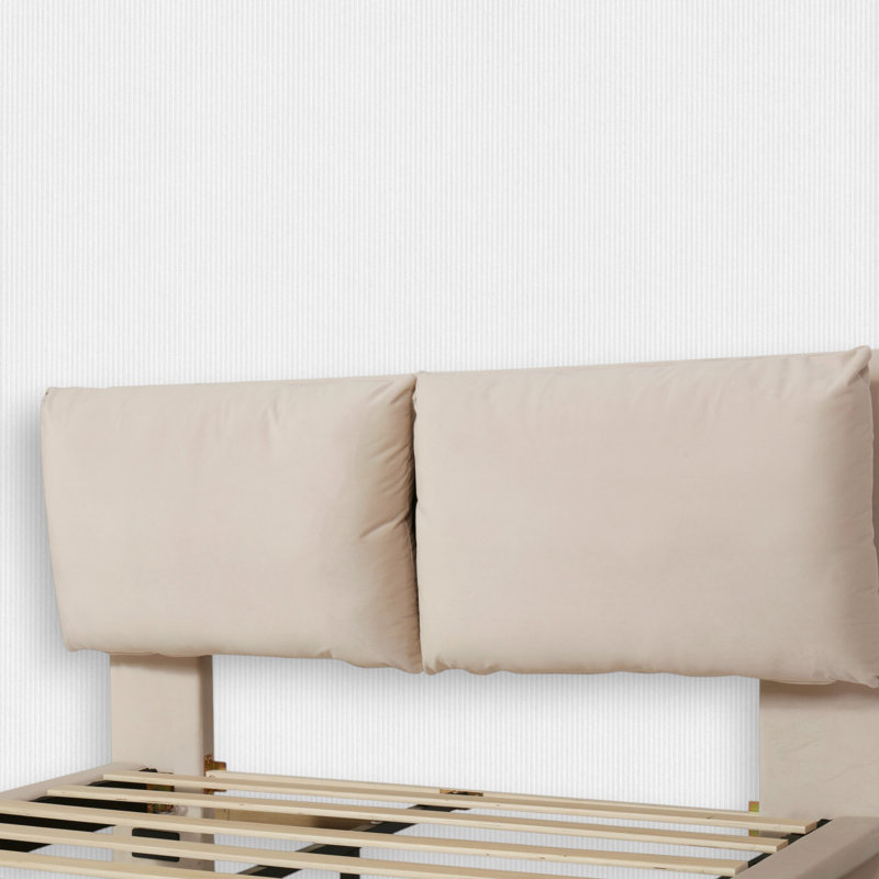 Ivy Bronx Kaysea Velvet Upholstered Bed, Motion Sensor LED, Floating ...