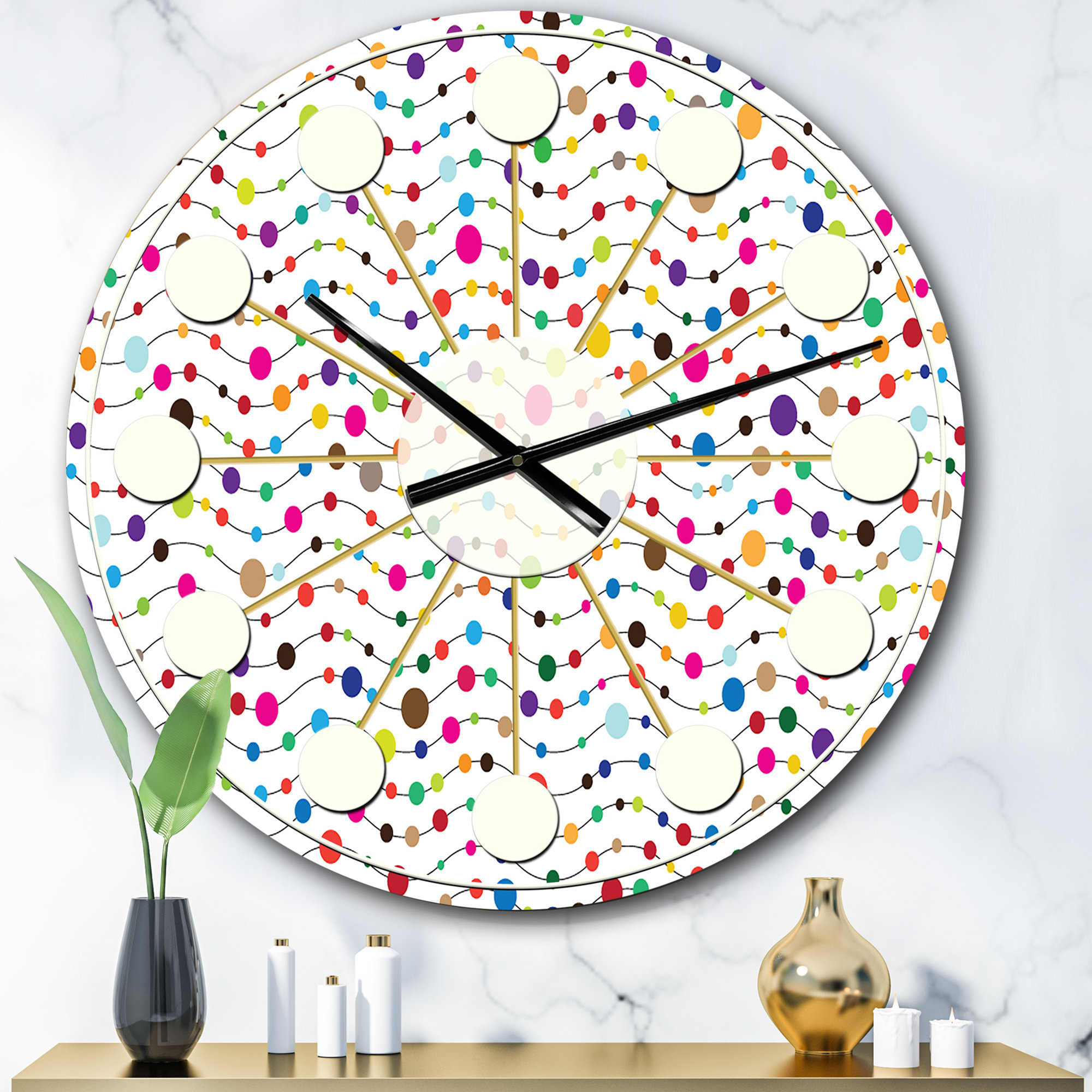 East Urban Home Color Waves of Polka Dots - Mid-Century Modern wall ...
