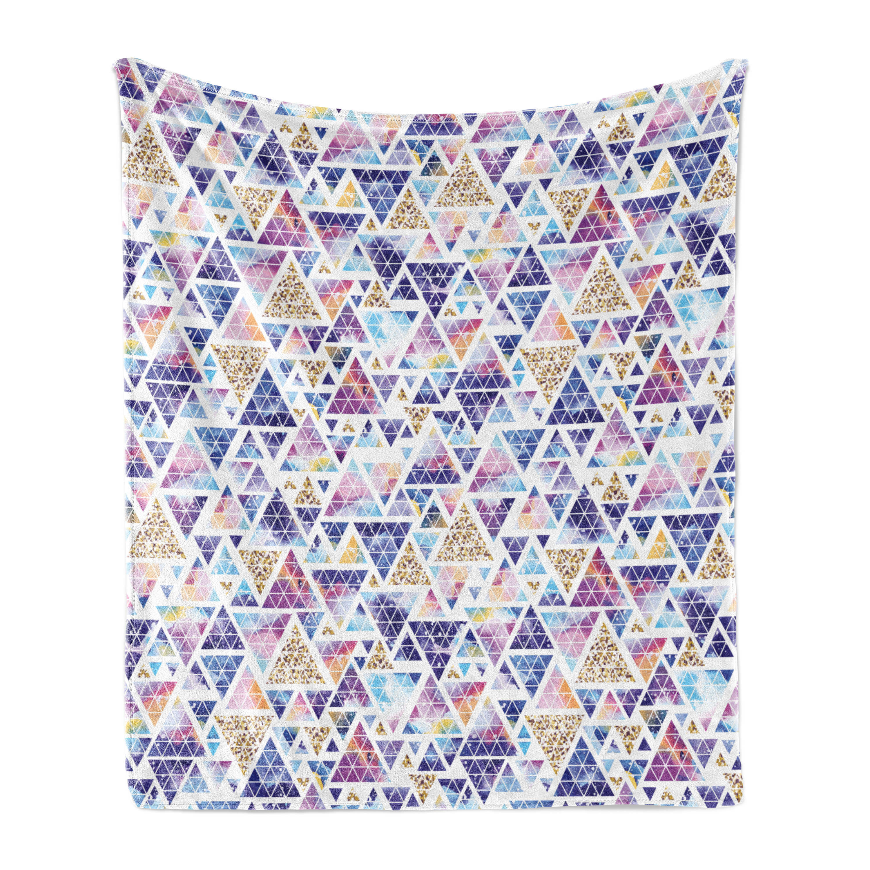 Ambesonne Geometric Fleece Throw Blanket Triangular Space Art | Wayfair