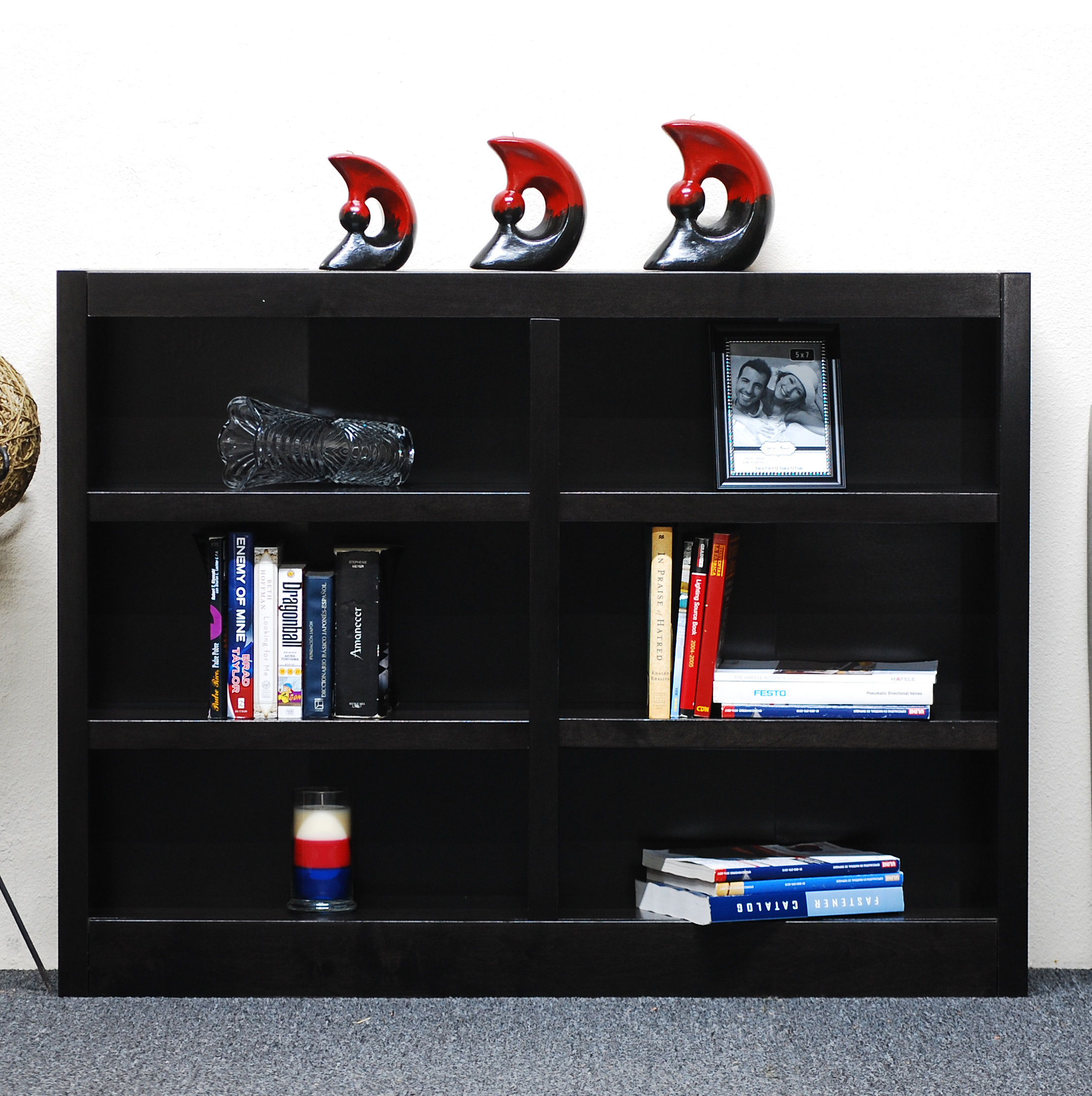 Red Barrel Studio® Ranson Double Wide Solid Wood Veneer Bookcase, 6 ...