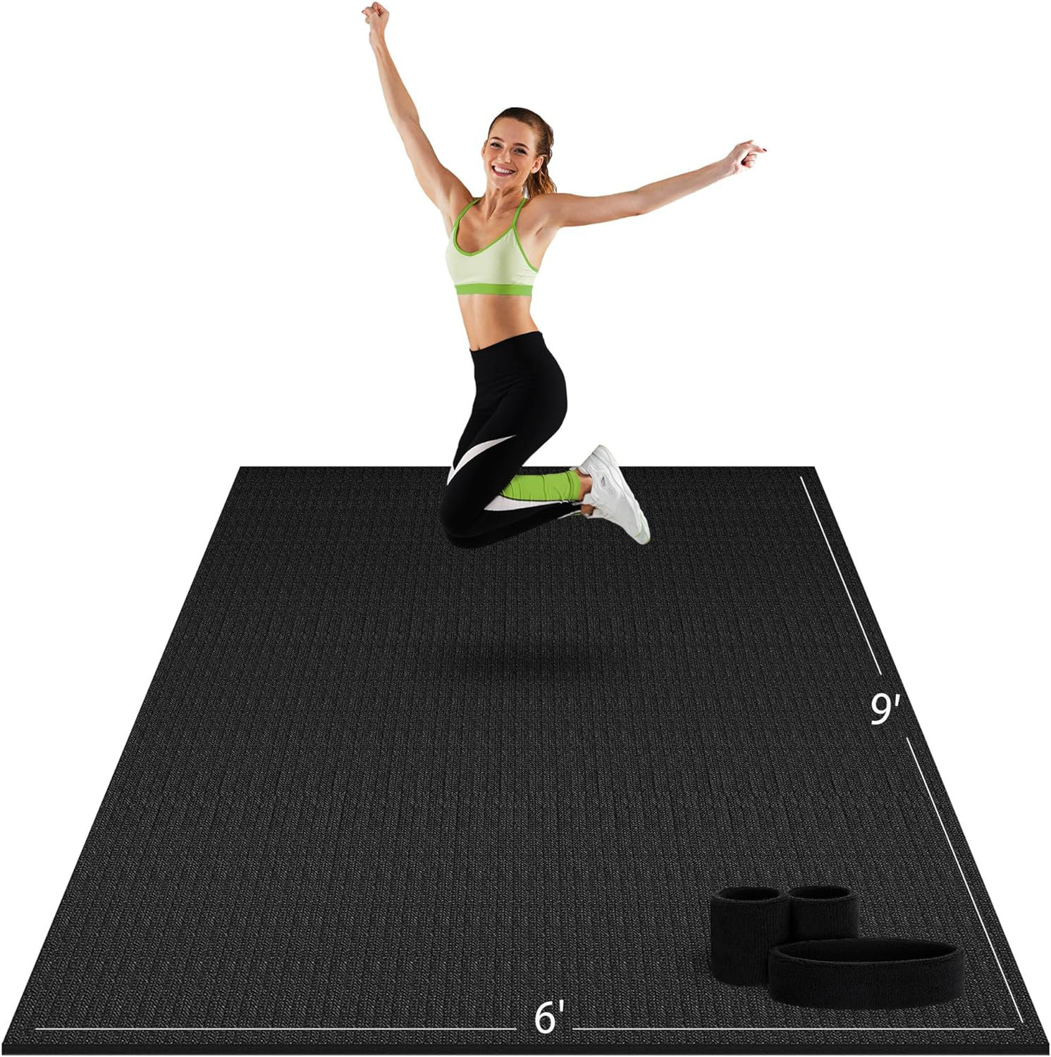 Scribbledo Extra Large Exercise Mat 9' x 6' x 1/4" Non Slip XL Wide ...