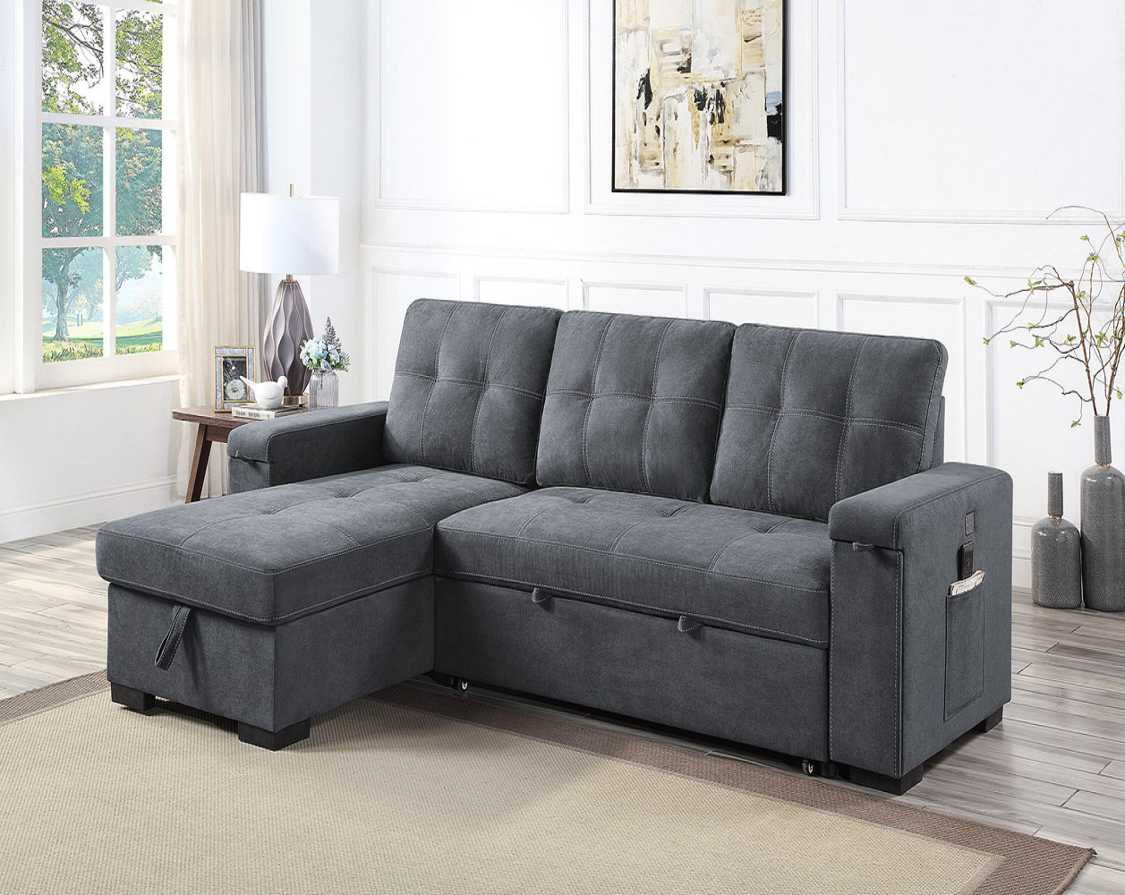 Wade Logan® Left Hand Facing Sleeper Sofa & Chaise | Wayfair