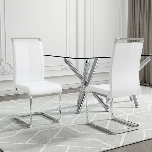 Wrought Studio Fauteuil de conférence et de salle à manger en cuir 16 ...