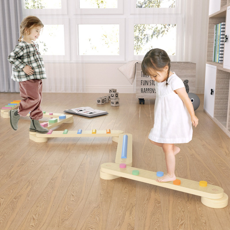GLAF 6 Pcs Wooden Balance Beam, Montessori Wooden Balance Board For ...