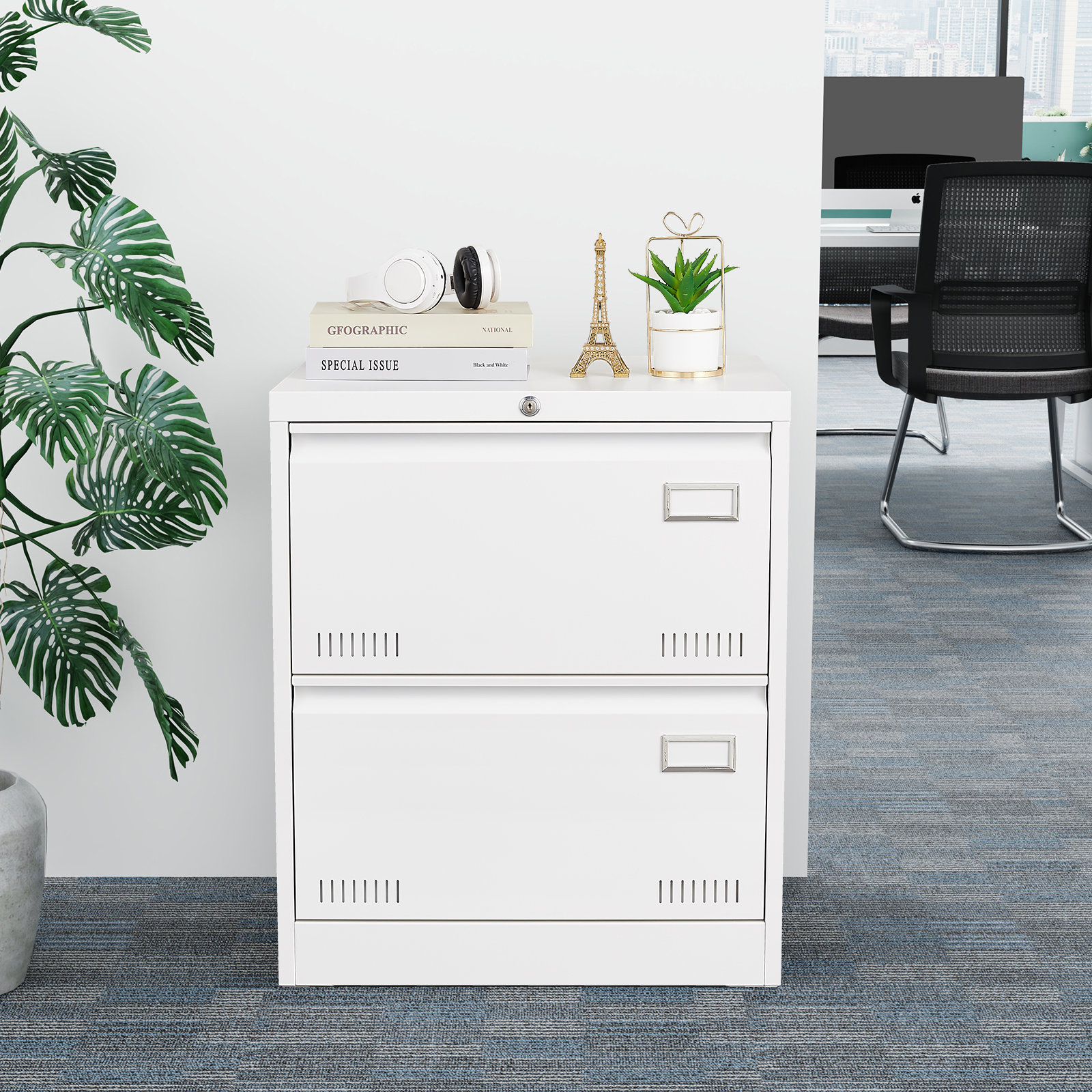 Inbox Zero 28.5''H Metal Vertical File Storage Cabinet For Office And ...