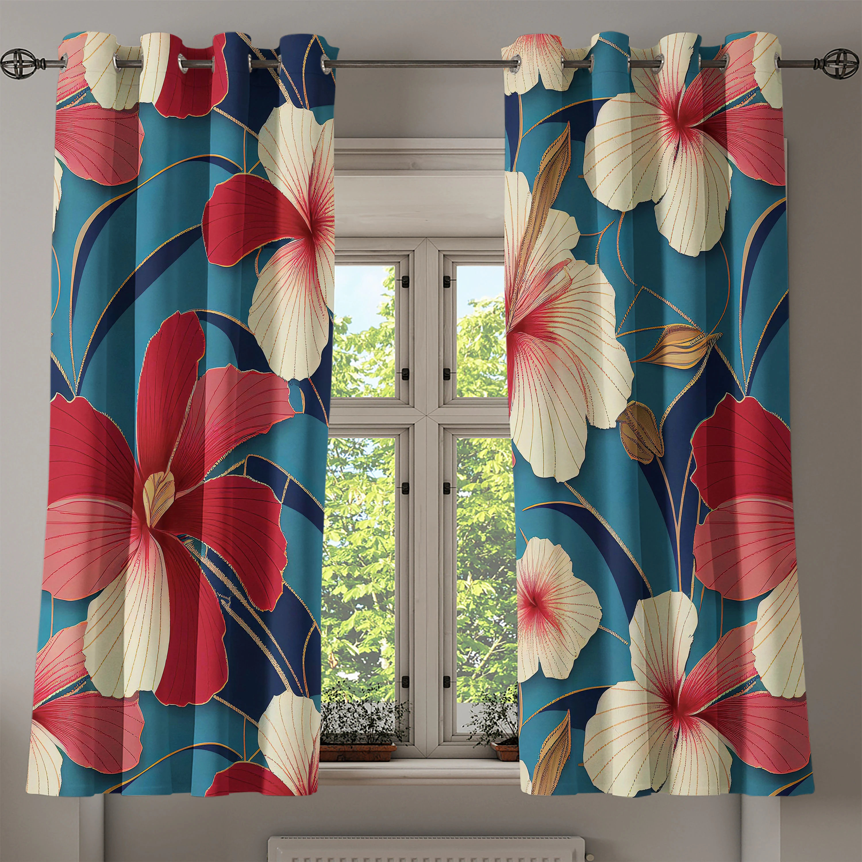 East Urban Home Dameer Polyester Semi-Sheer Curtain Pair | Wayfair