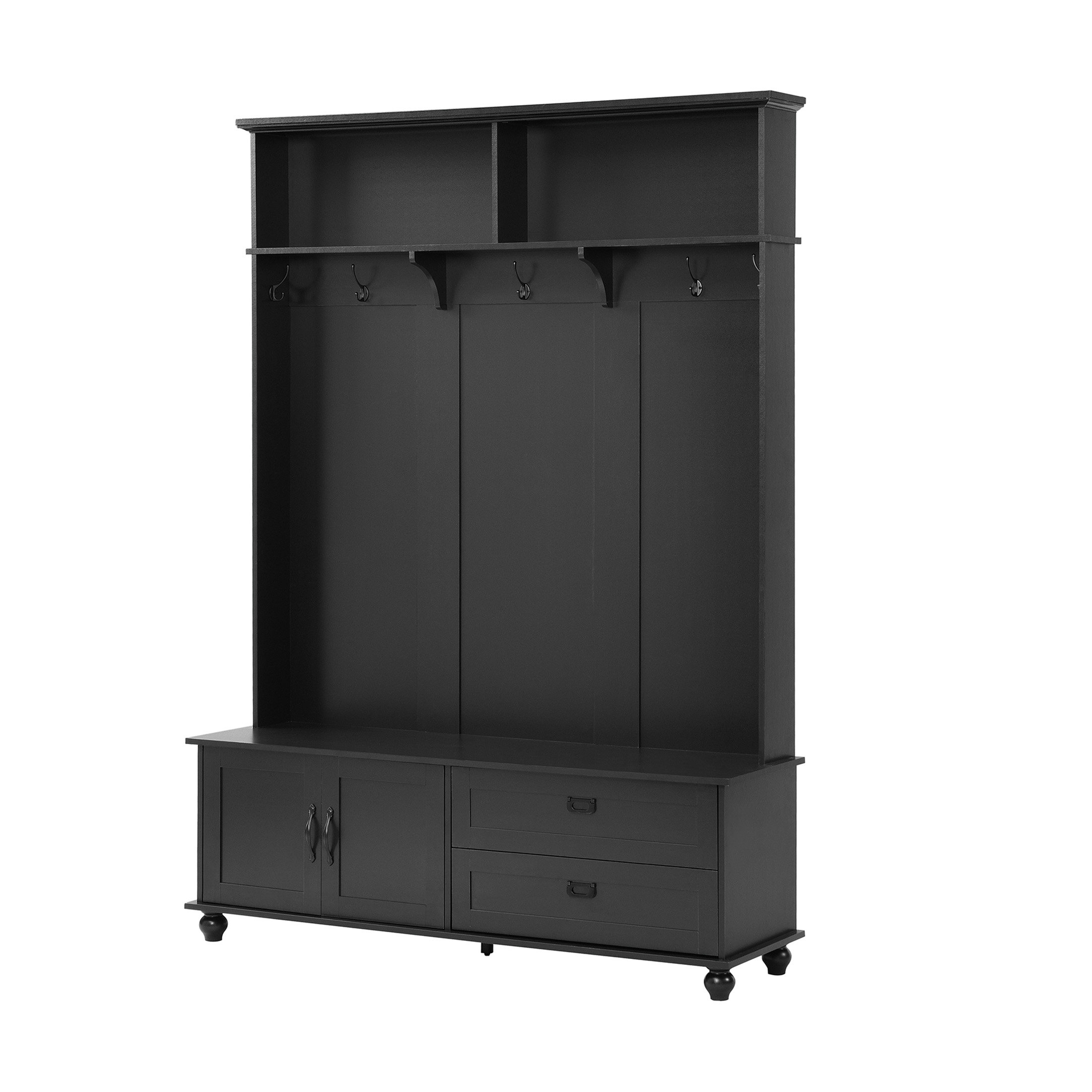 Latitude Run® Modern Minimalist Hall Tree With Storage Cabinet, 2 ...