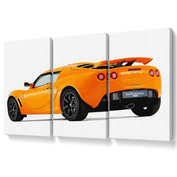 Brayden Studio Orange Lotus Elite Rear - 3 Piece Wrapped Canvas Art ...