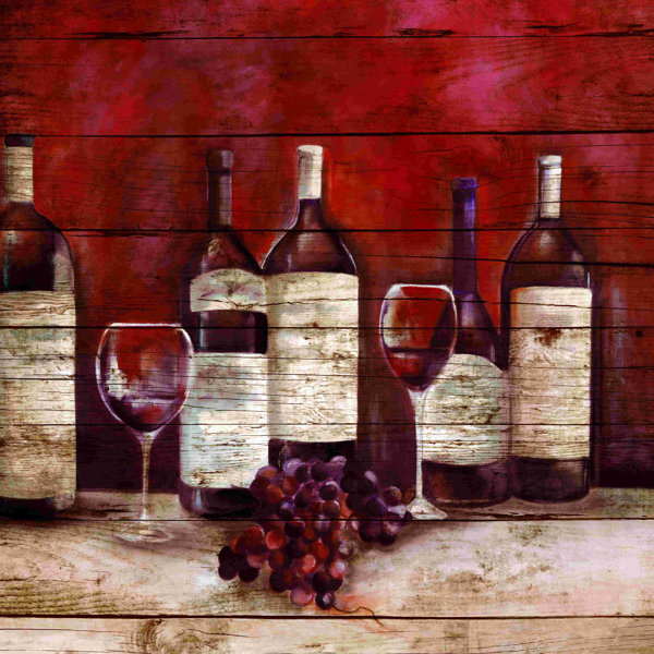 Charlton Home® Red Wine 4 On Canvas Print | Wayfair