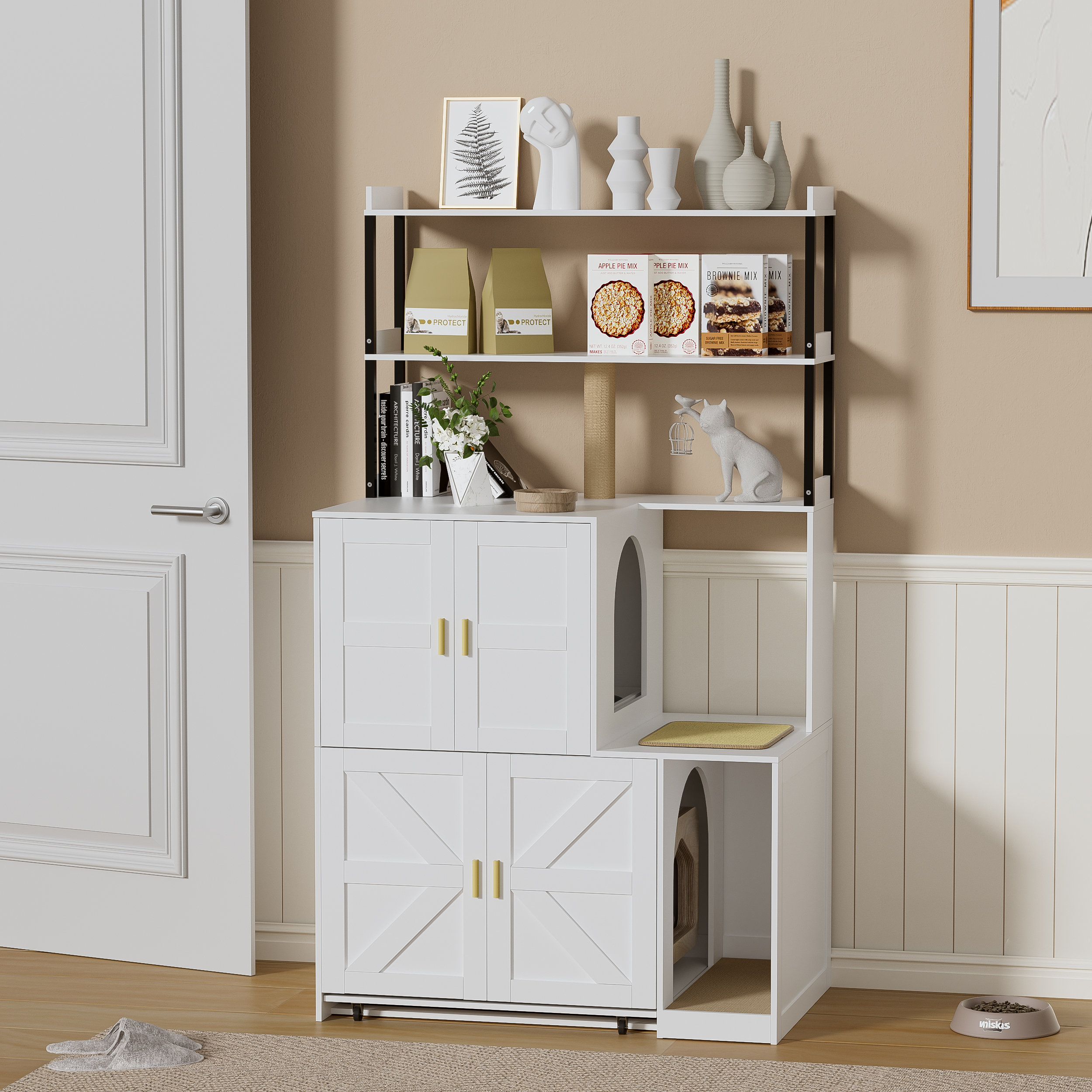 Tucker Murphy Pet™ Large Double Cat Cabinet Hidden With 2 Shelves ...
