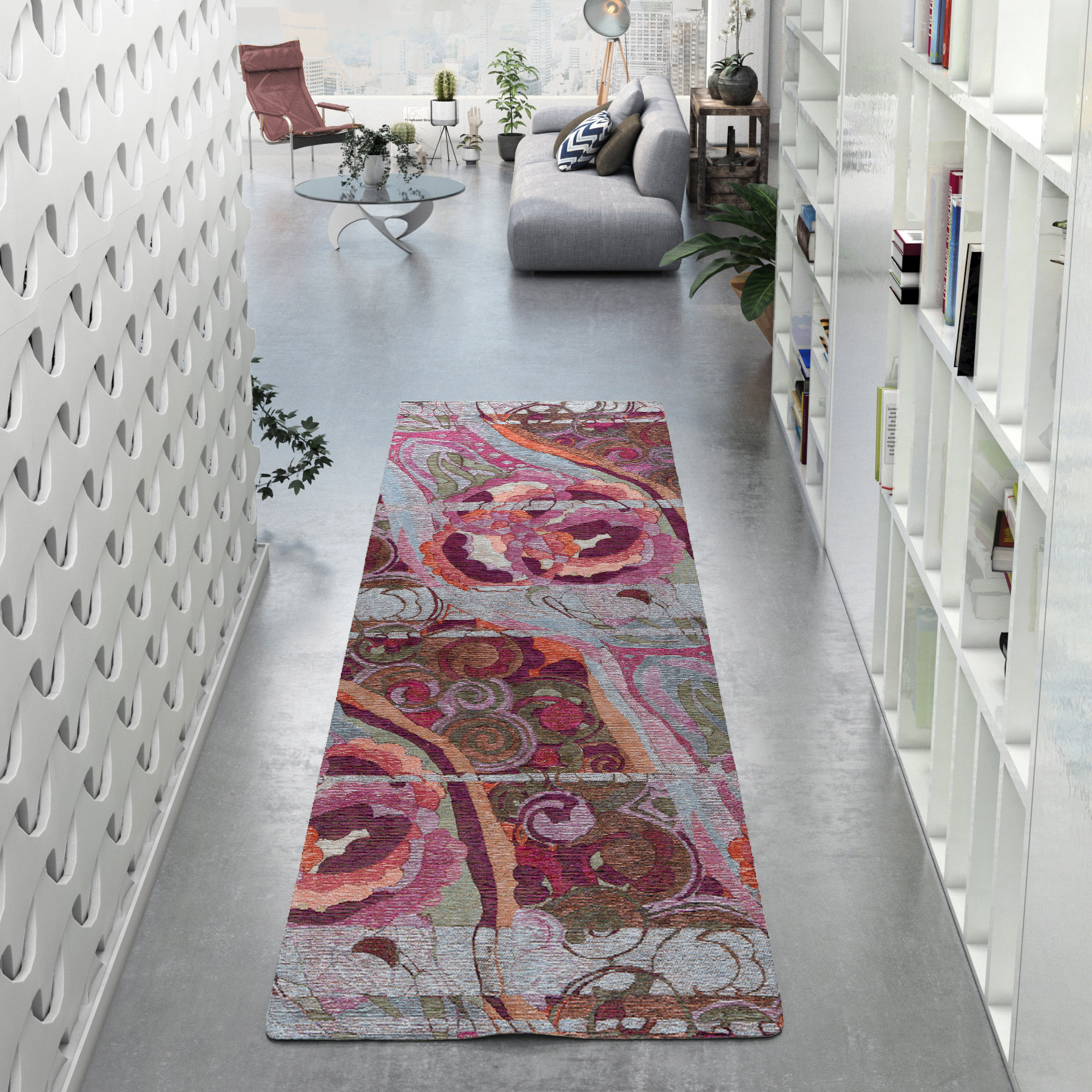 Ivy Bronx Padilla Abstract Pink/Orange/Green Area Rug | Wayfair