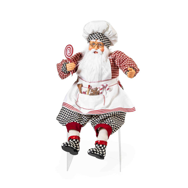 MacKenzie Childs Peppermint Santa Decorative Accent | Wayfair