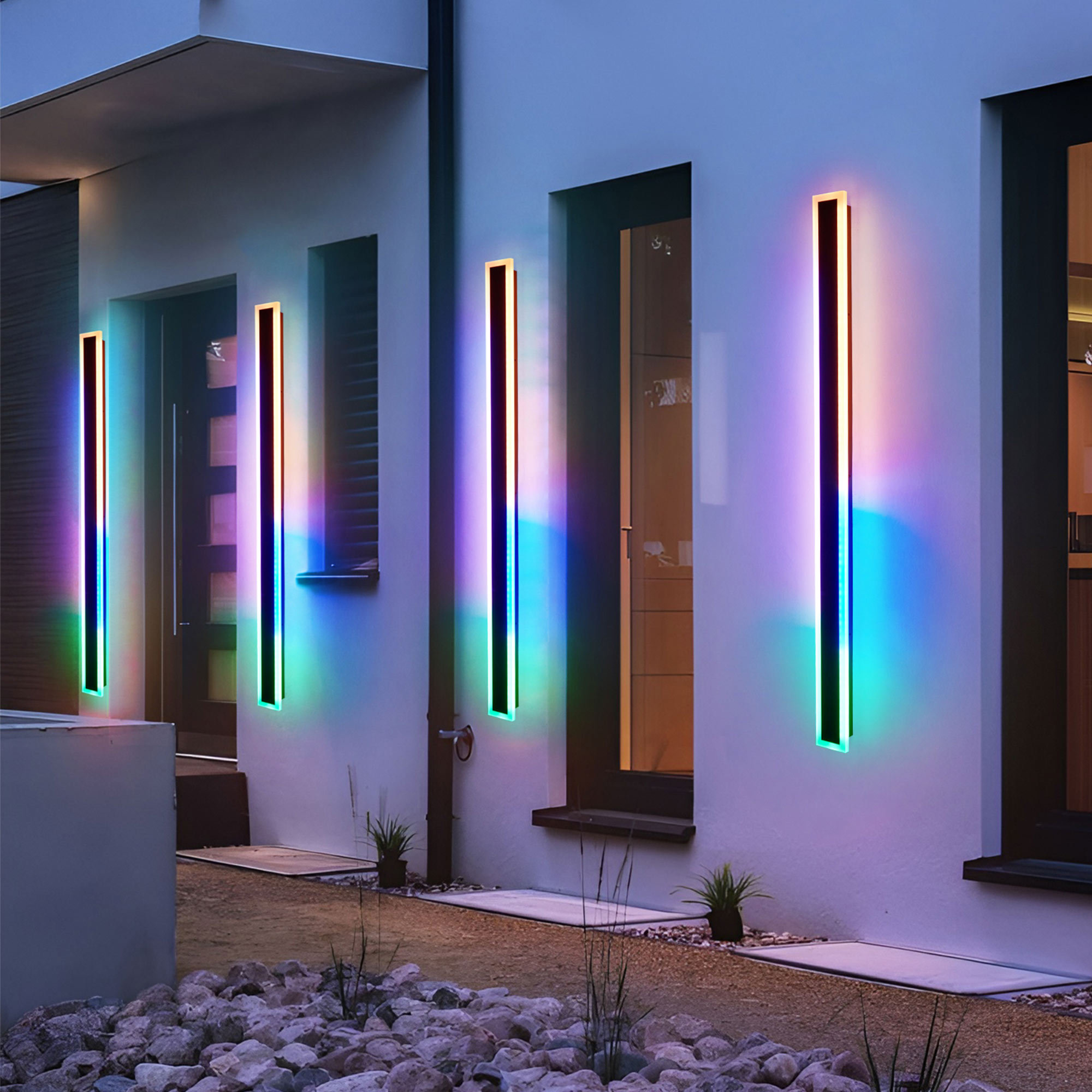 Wrought Studio™ Outdoor Wall Lights, Rgb/white/warm, Long Outdoor ...