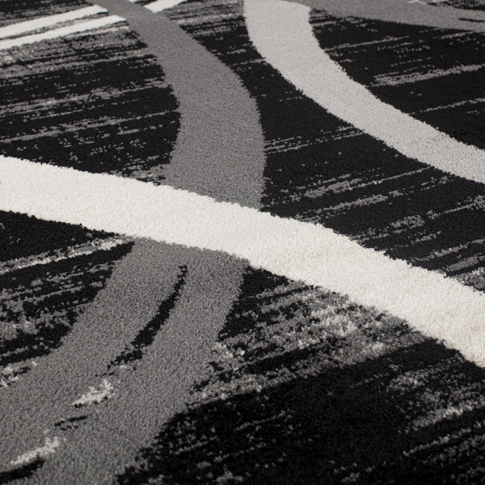 Wade Logan® Arnaldur Geometric Black/Gray/White Area Rug & Reviews ...