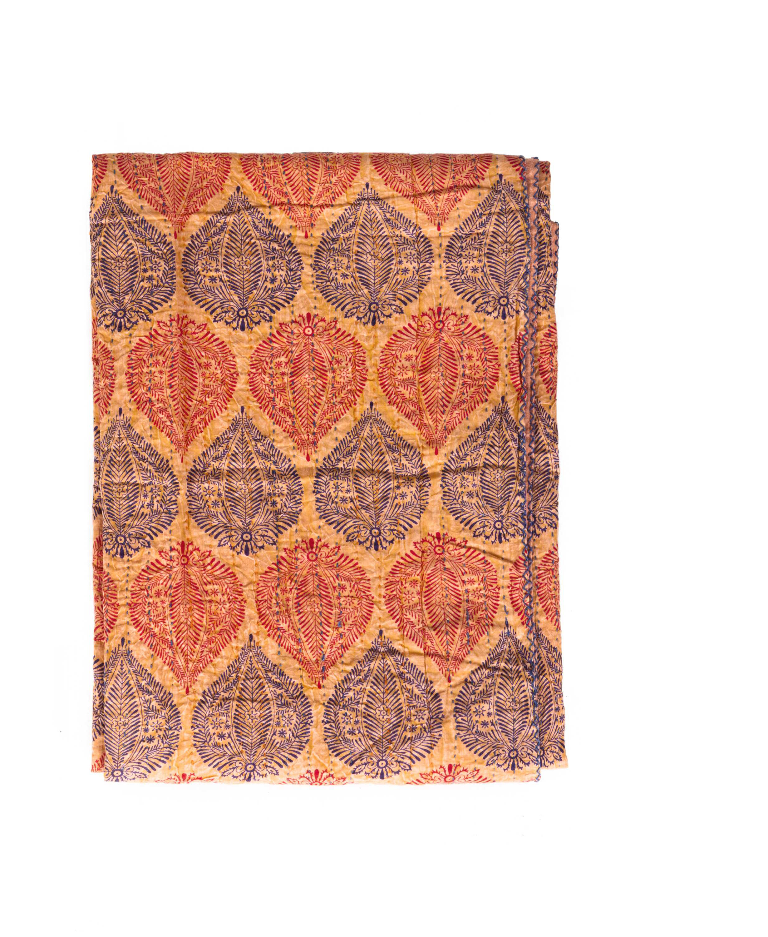 HomeRoots 50" X 70" Kantha Cotton Patchwork Throw Blanket with ...