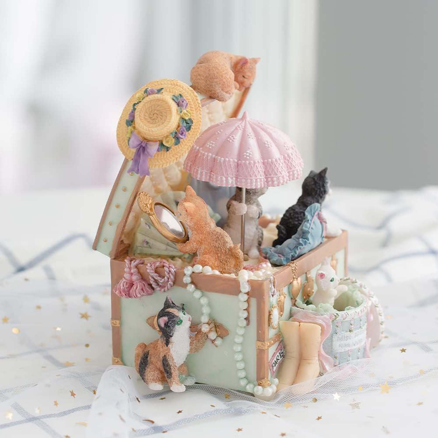 Zoomie Kids LOVE FOR YOU Gift Wrapped Music Box Cat Lovers Treasure ...