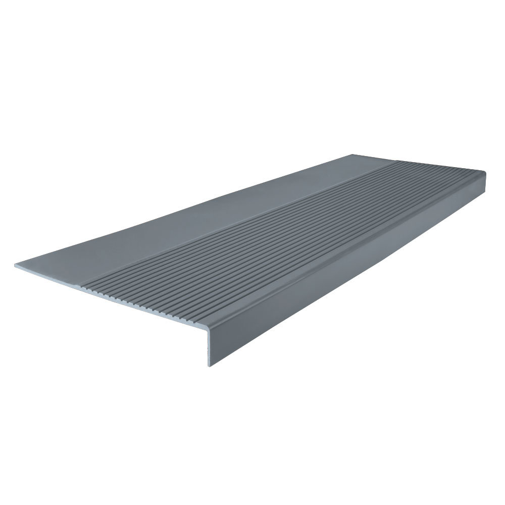 ROPPE 36" Ribbed Square Nose Stair Tread in Dark Gray | Wayfair
