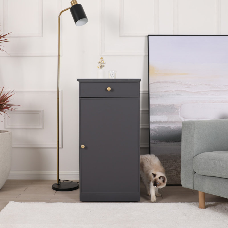 Tucker Murphy Pet™ 20'' Dark Gray Hidden Cat Litter Box Enclosure | Wayfair