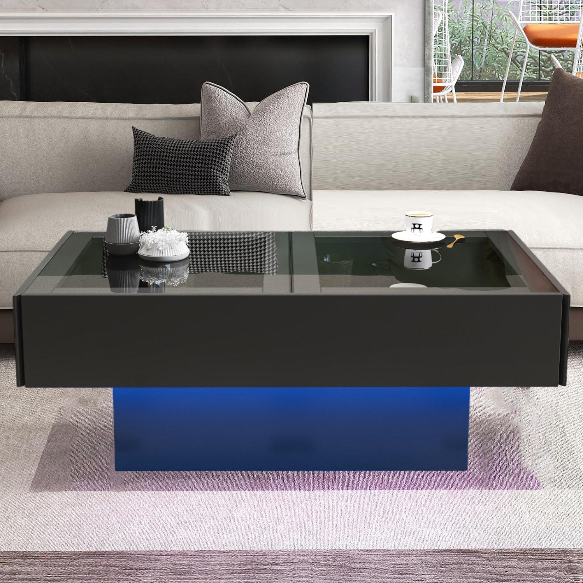 Ivy Bronx Coffee Table With Sliding Tabletop, Center Table With Hidden ...