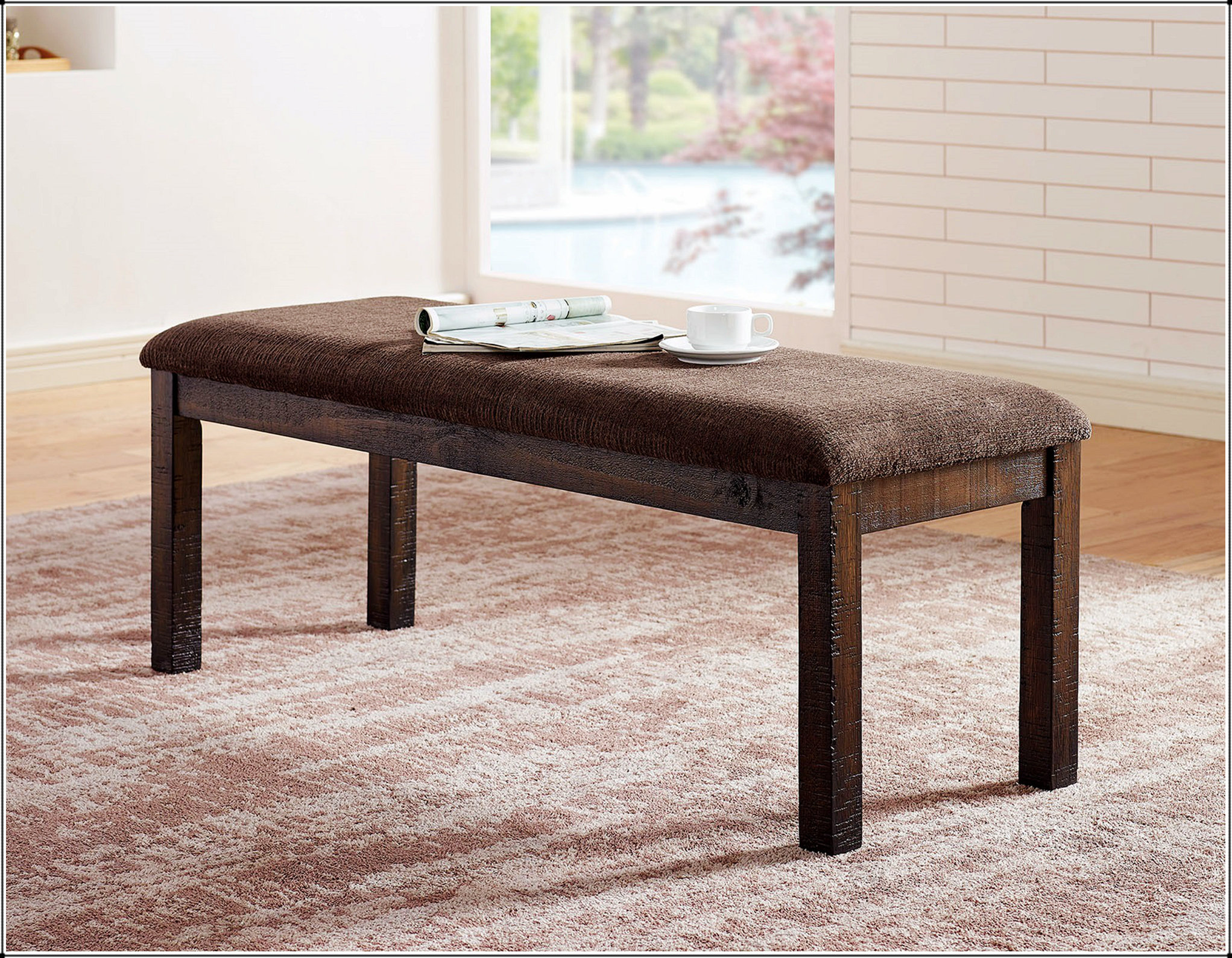 Red Barrel Studio® Classic Elegant Design Wooden 1pc Bench Only Dining ...
