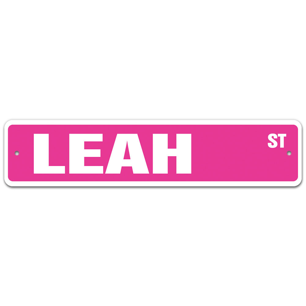 Trinx LEAH Aluminum Street Sign Childrens Name Room Metal Sign ...
