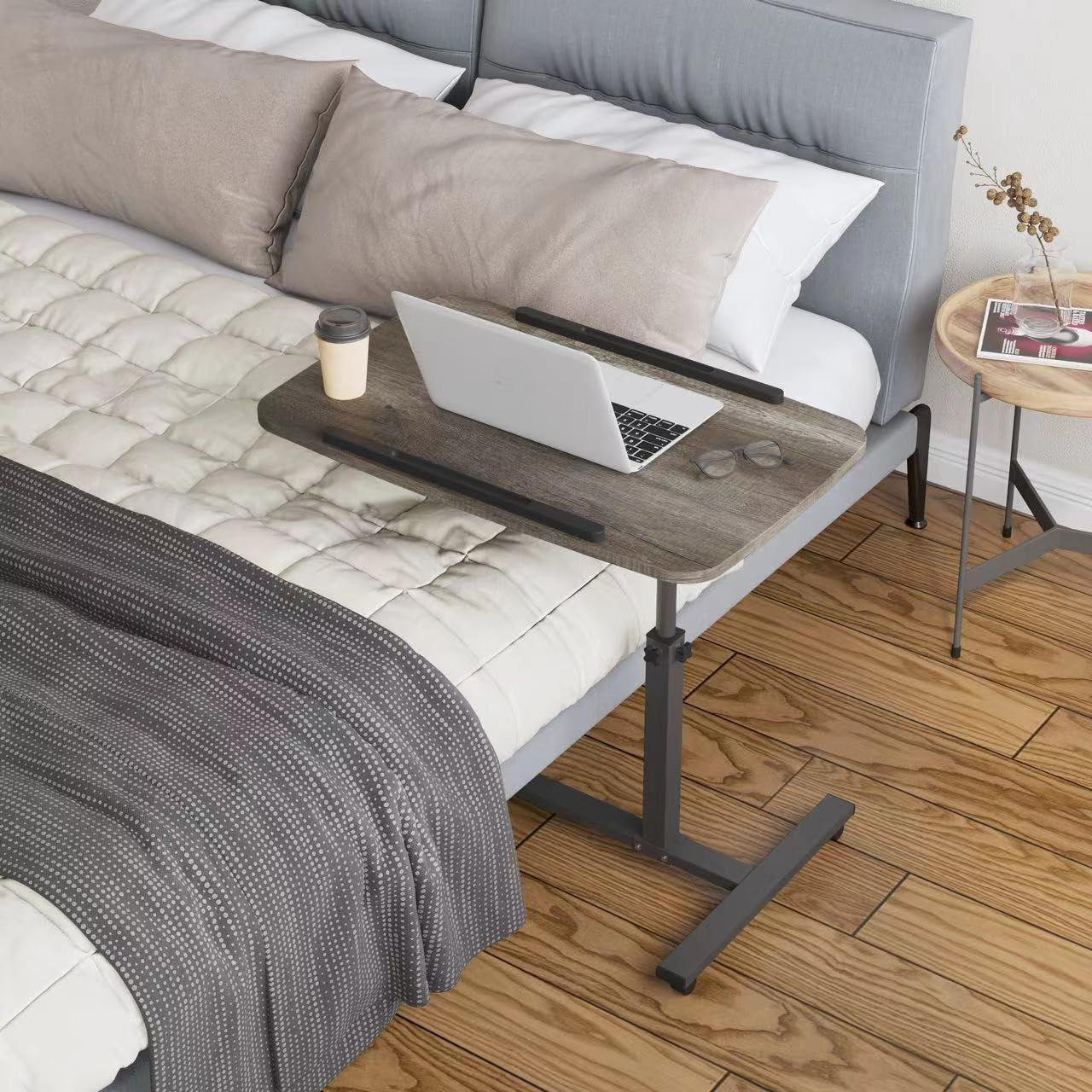 Ebern Designs Adjustable Overbed Bedside Table With Wheels Hospital Bed ...