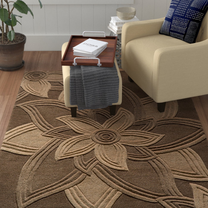 Red Barrel Studio® Cloninger Handmade Wool Mocha Rug & Reviews | Wayfair