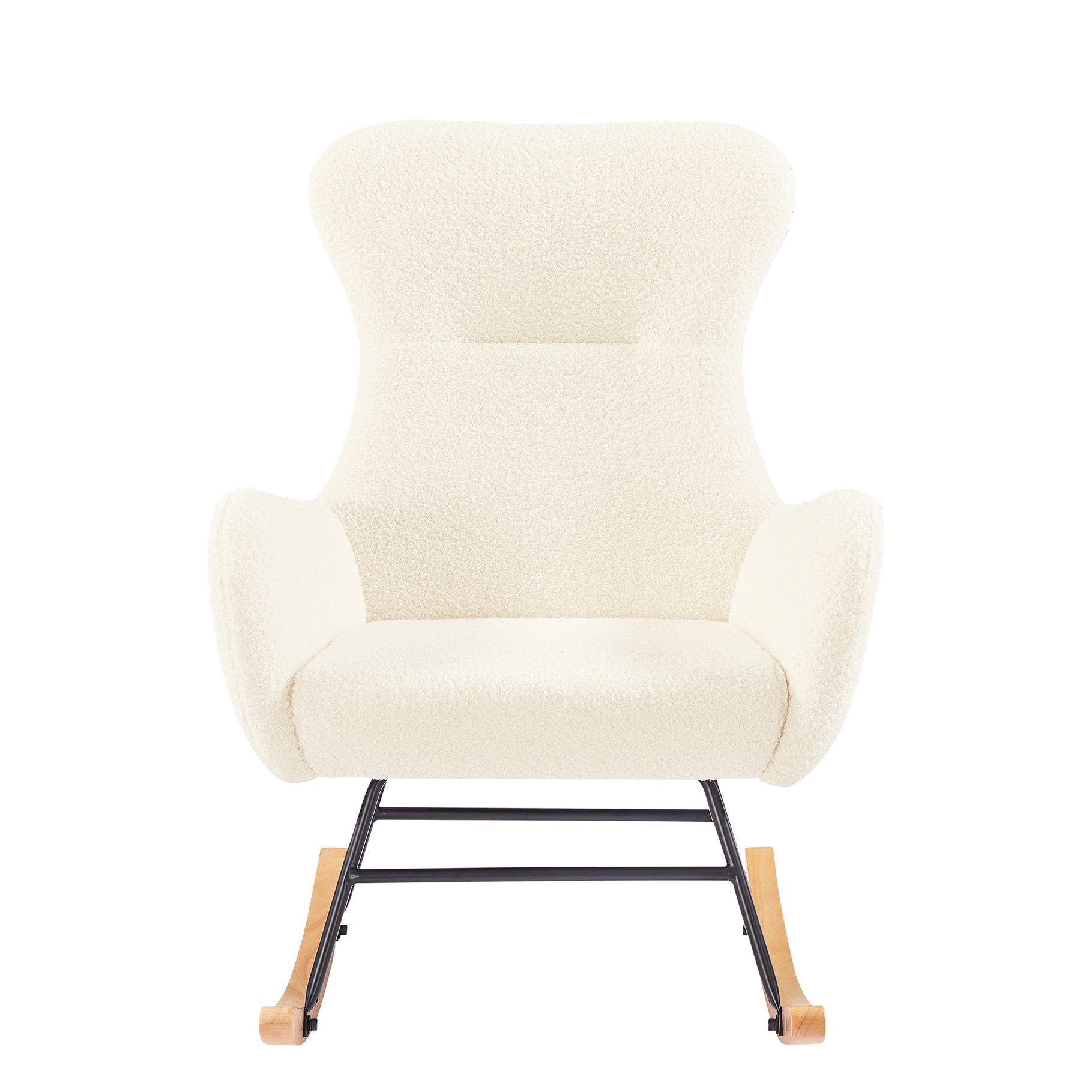 Corrigan Studio® Metal Frame Rocking Chair, Upholstered With Fabric For ...