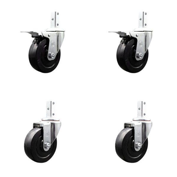 Service Caster Soft Swivel Square Stem Caster Set | Wayfair