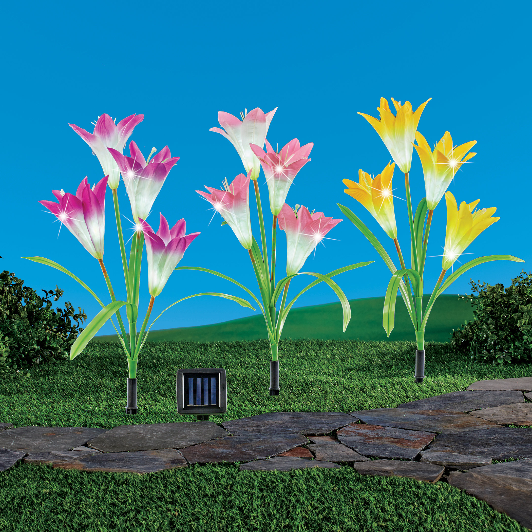 Arlmont & Co. Set of 3 Solar Lily Stakes - Wayfair Canada