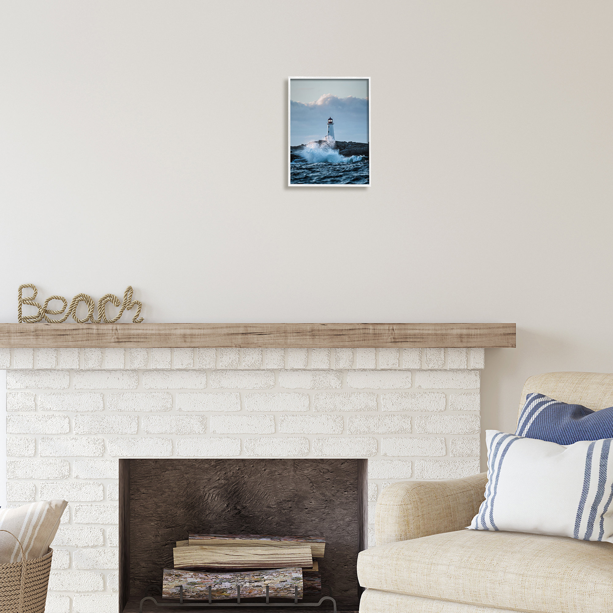 Stupell Industries Rough Sea Waves Photography Framed Giclee Art by ...
