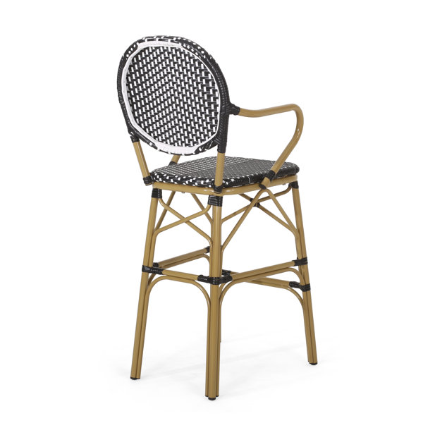 Breakwater Bay Glenmora Wicker Outdoor 29.25'' Bar Stool | Wayfair
