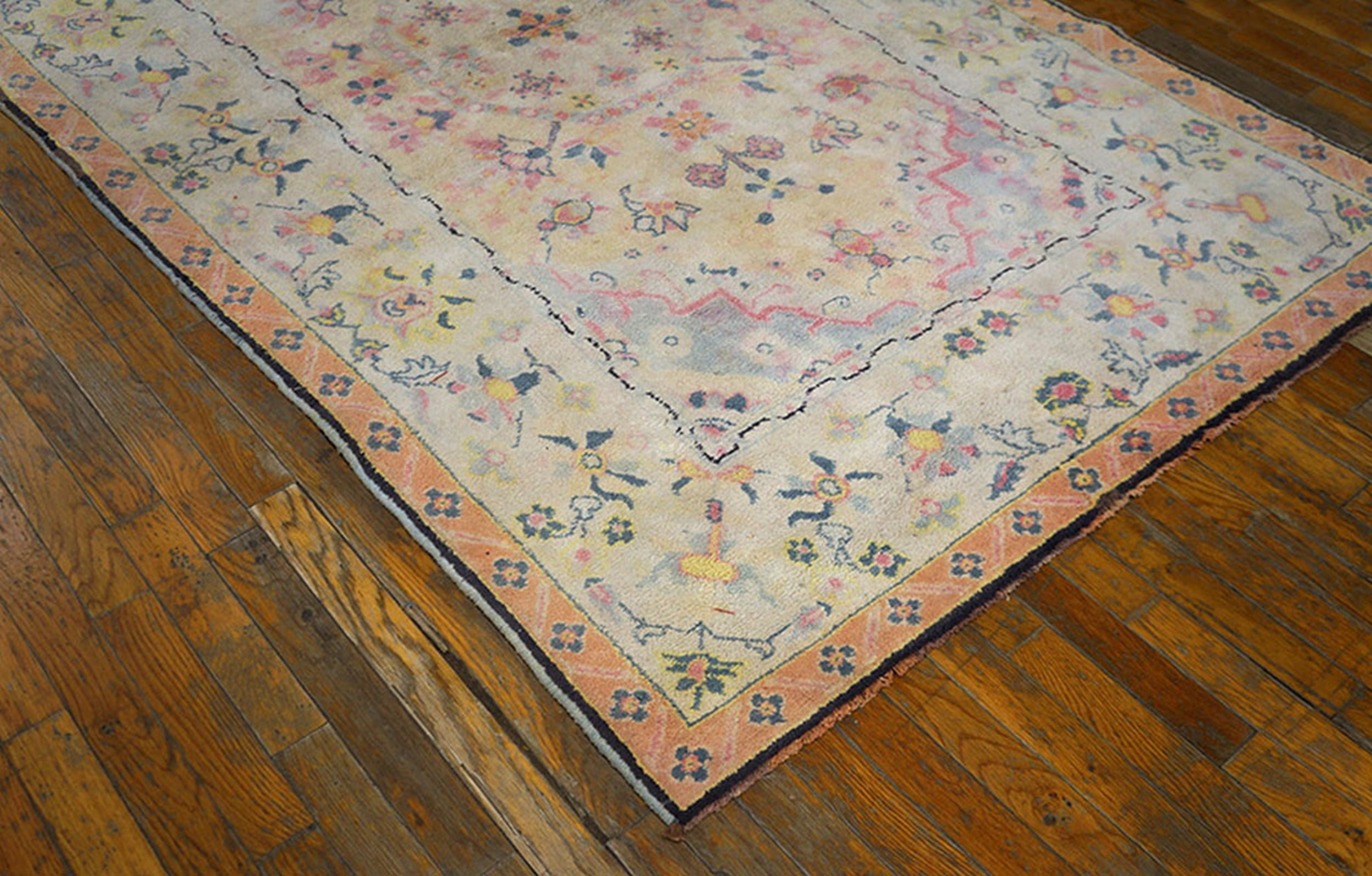 Rugs On Net Light Sweet Ivory Pinky Colour Floral Indian Antique Cotton ...