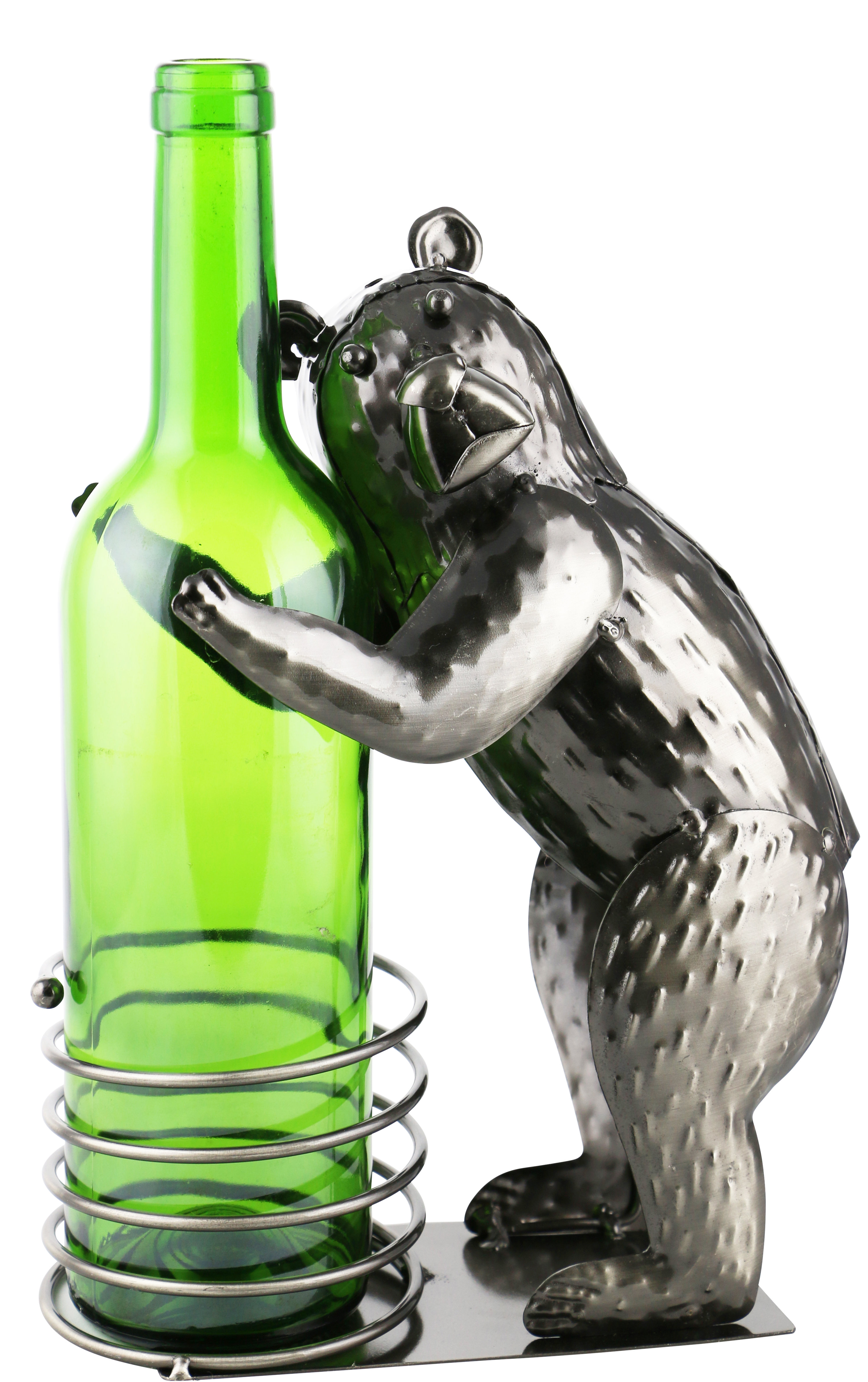 Winston Porter Kwan Fishing Bear 1 Bottle Tabletop Wine Bottle Rack ...