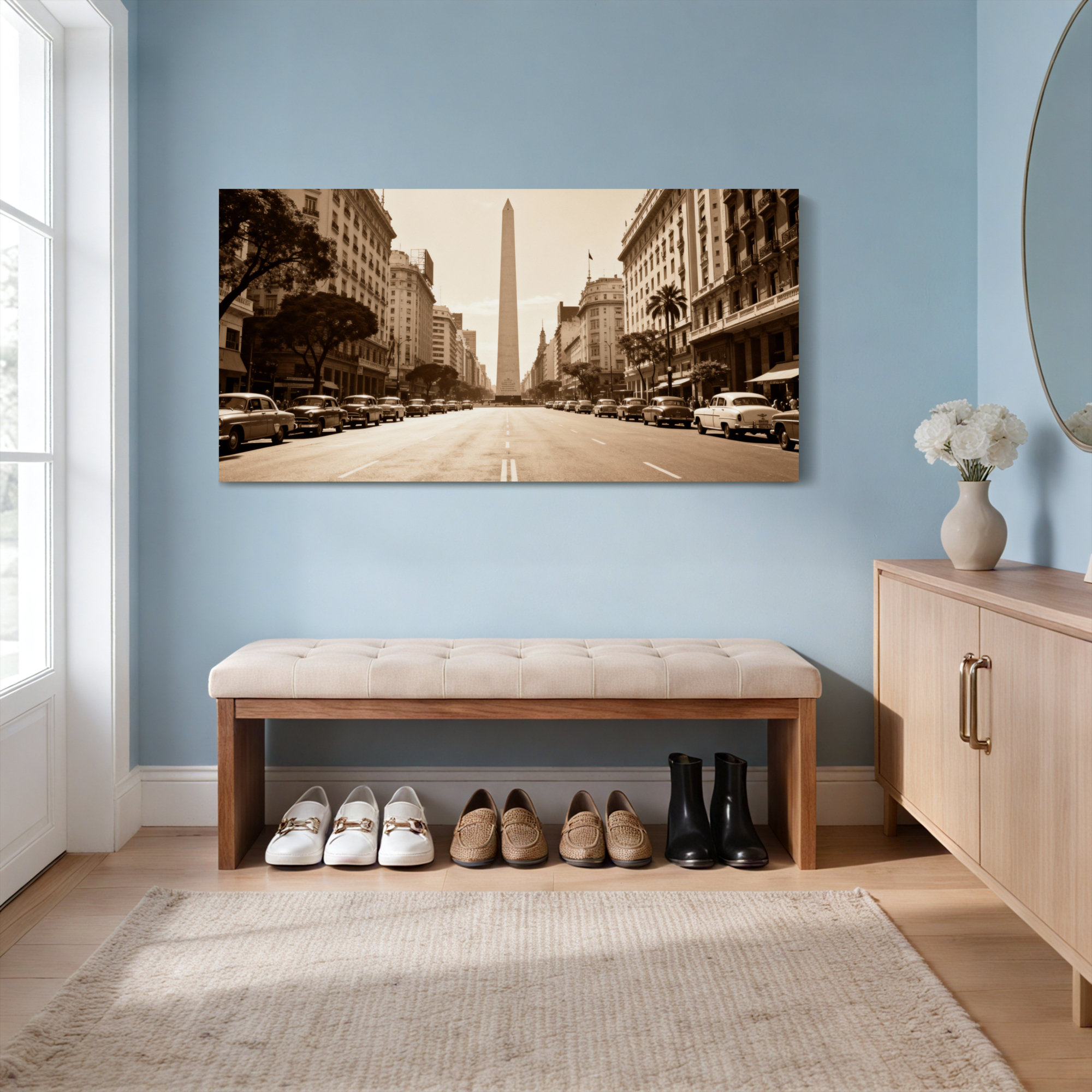 Red Barrel Studio® Obelisk Cityscape Tone Canvas Wrapped Wall Art Oil ...