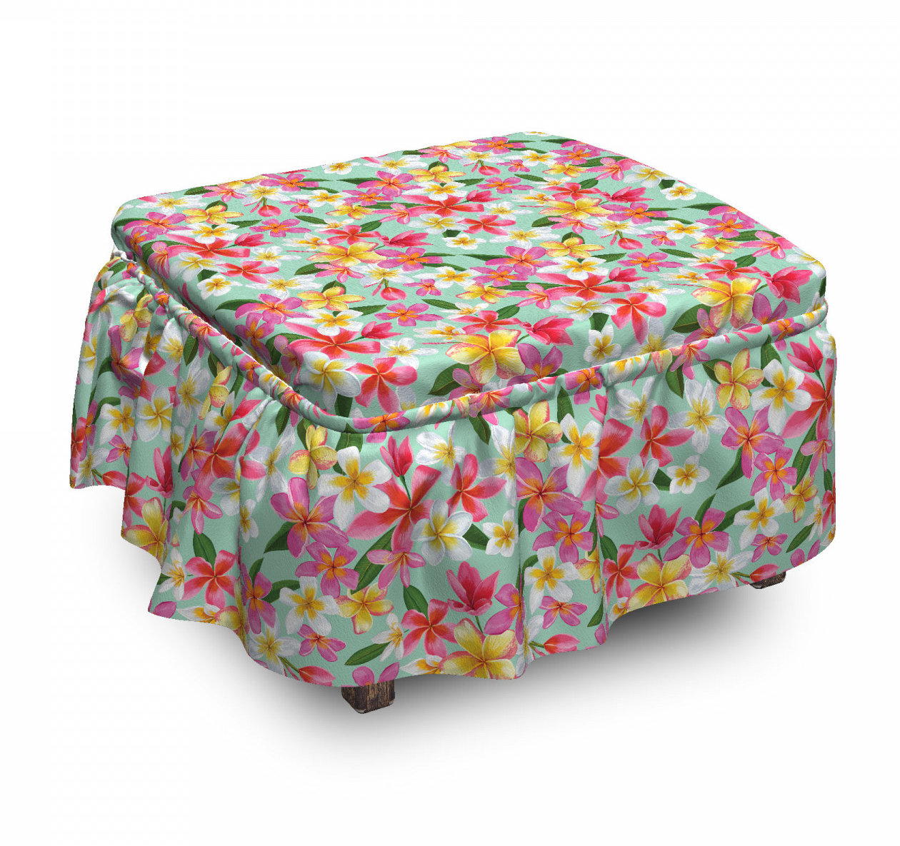 East Urban Home Exotic Flowers Ottoman Slipcover | Wayfair