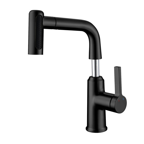 Lefton Single Hole Bathroom Faucet With 2 Water Modes, Pull-out ...
