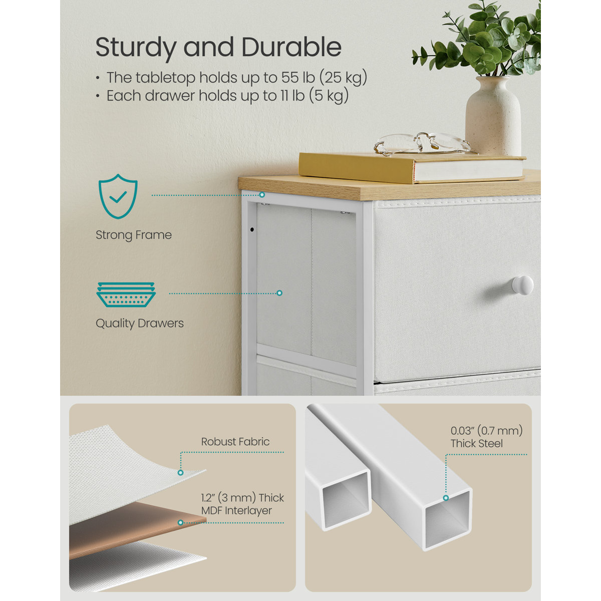 17 Stories Chest Of Drawers Bedroom, Drawer Storage Unit, Dresser With ...