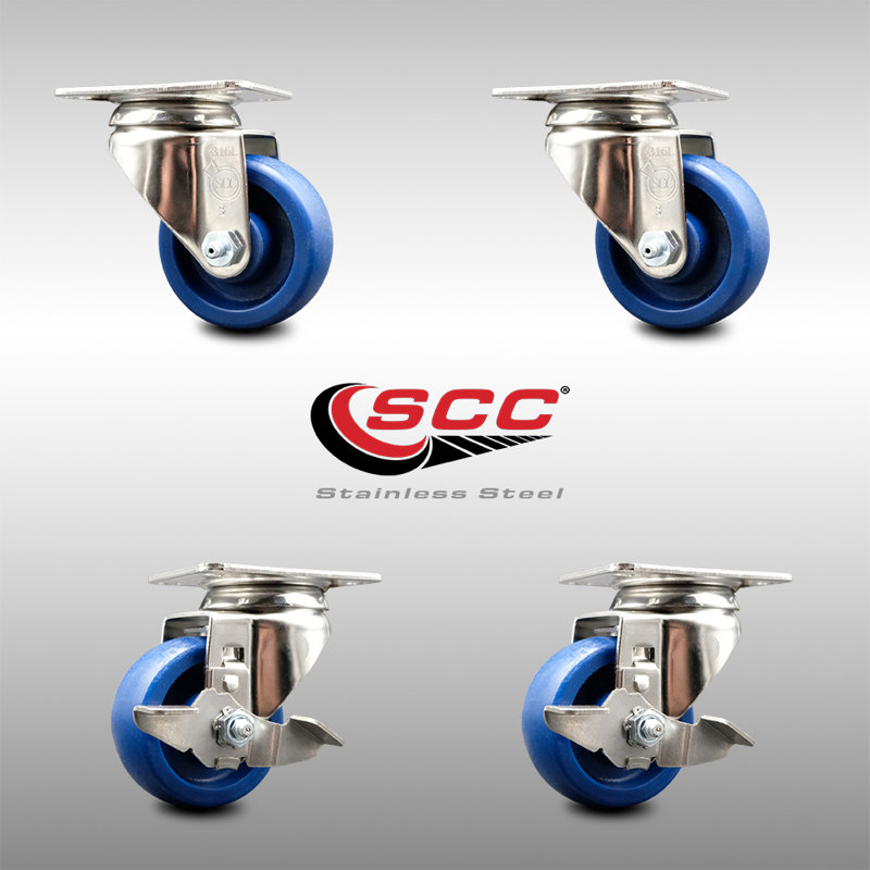 Service Caster 4 Piece Solid Polyurethane Caster Set | Wayfair