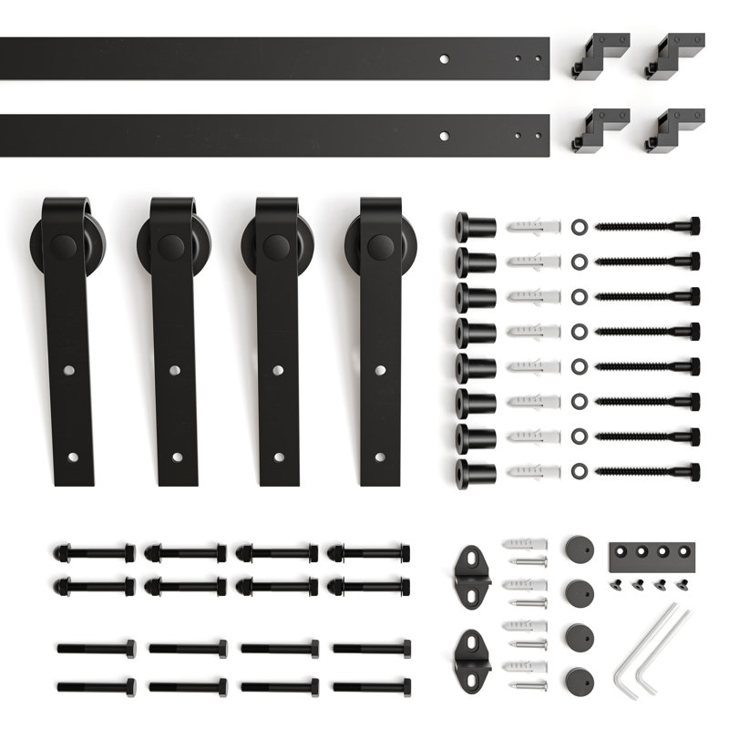 Villar Home Designs Standard Double Track Barn Door Hardware Kit | Wayfair
