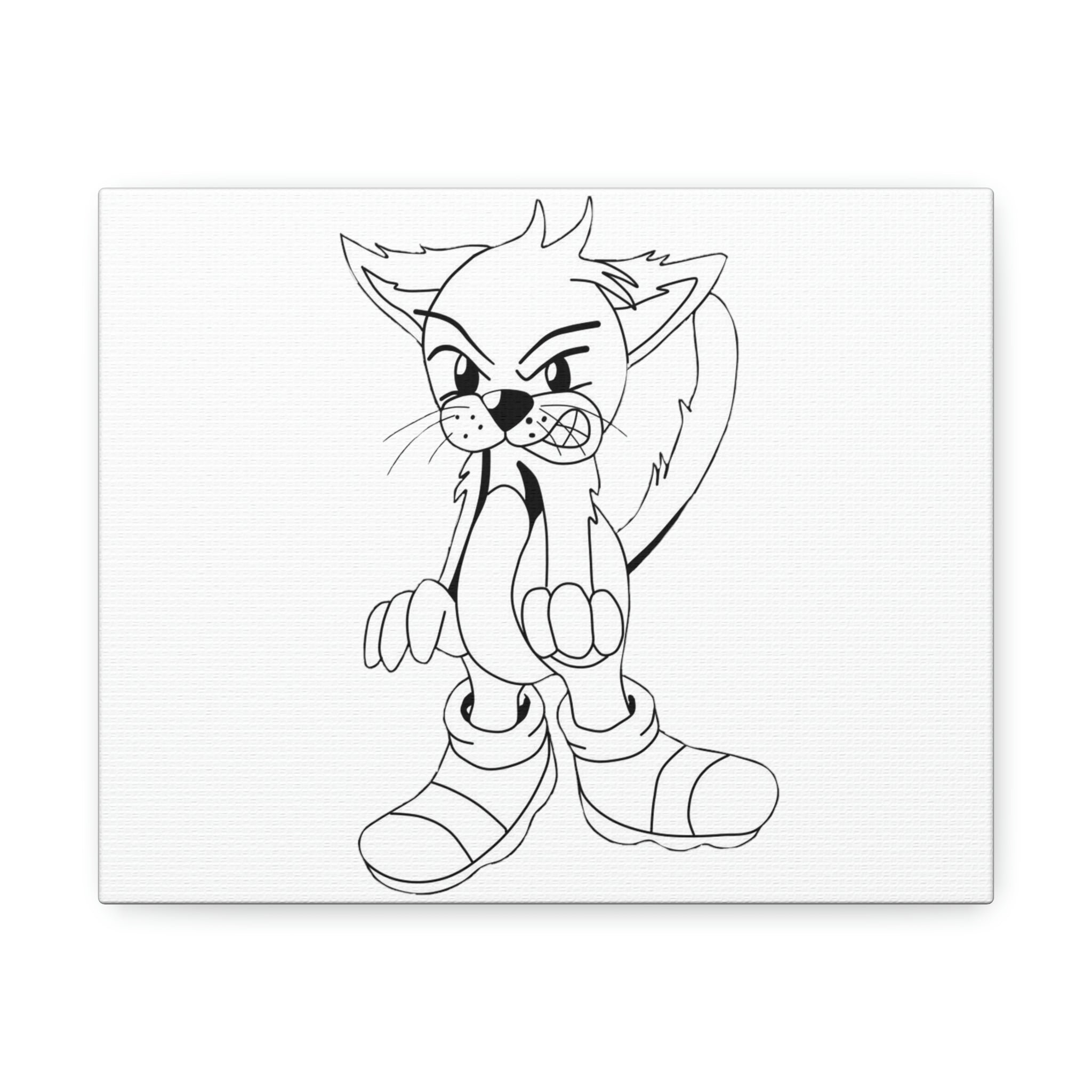 Marick Booster Angry Cat - Wrapped Canvas Painting | Wayfair