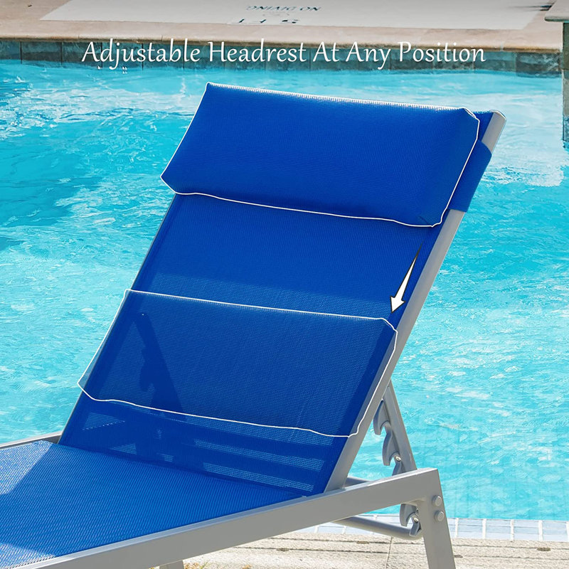 Latitude Run® Outdoor Metal Chaise Lounge with Table (3 -Pieces ...