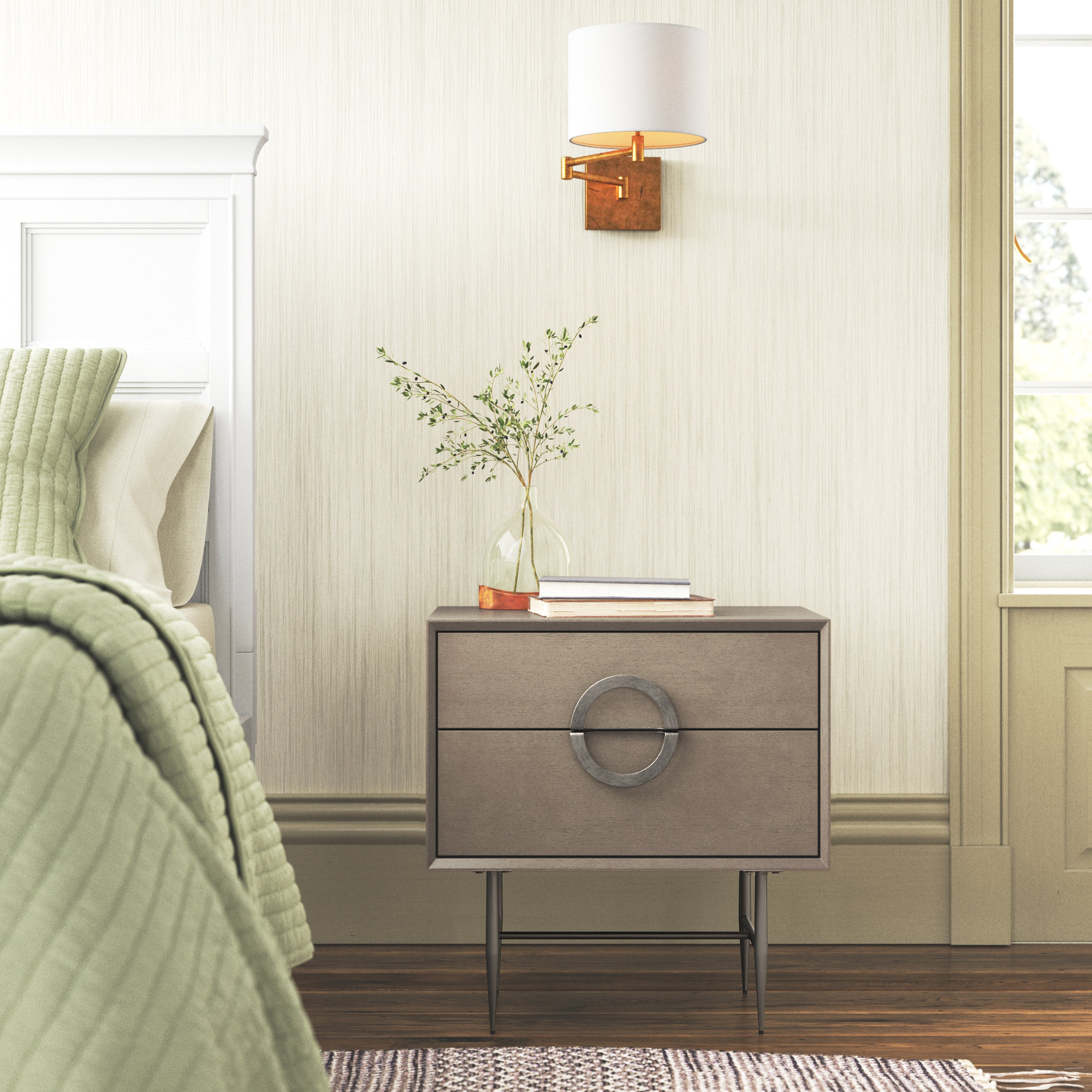 Corrigan Studio Berthelot 2 Drawer Nightstand & Reviews - Wayfair Canada